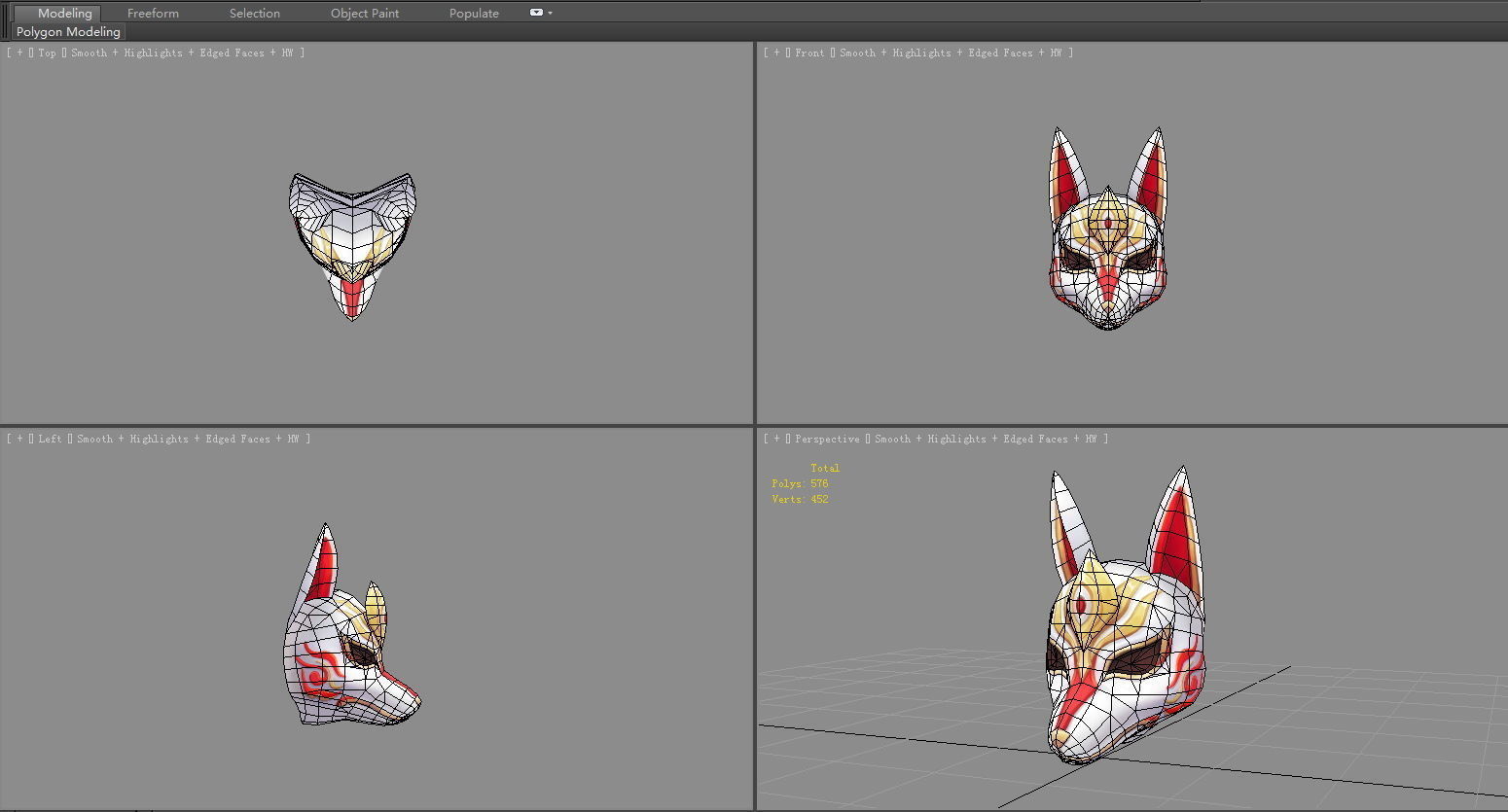 3D model Cartoon fox mask VR / AR / low-poly | CGTrader