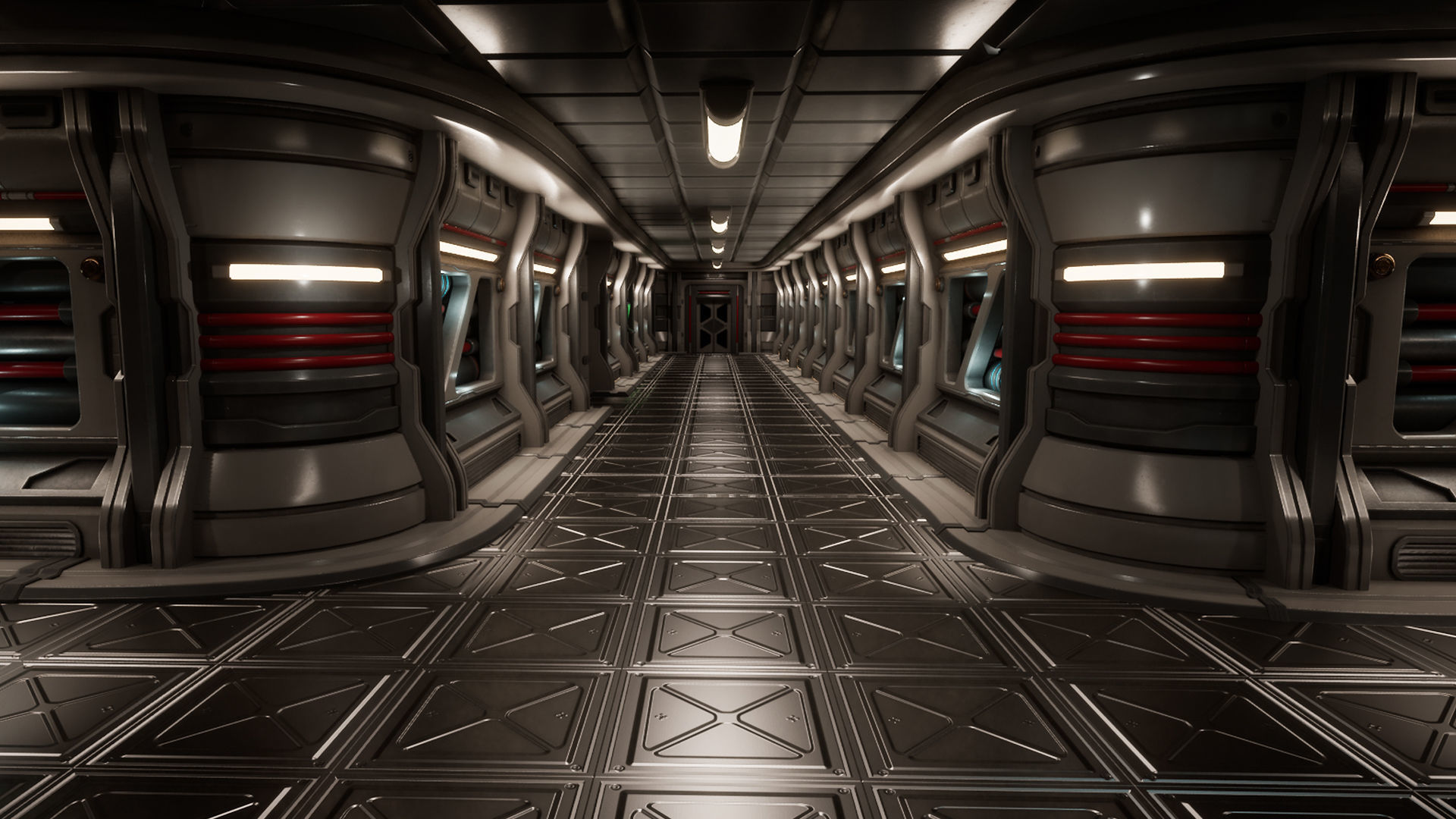 3D model Sci FI Hallway Asset Pack VR / AR / low-poly | CGTrader