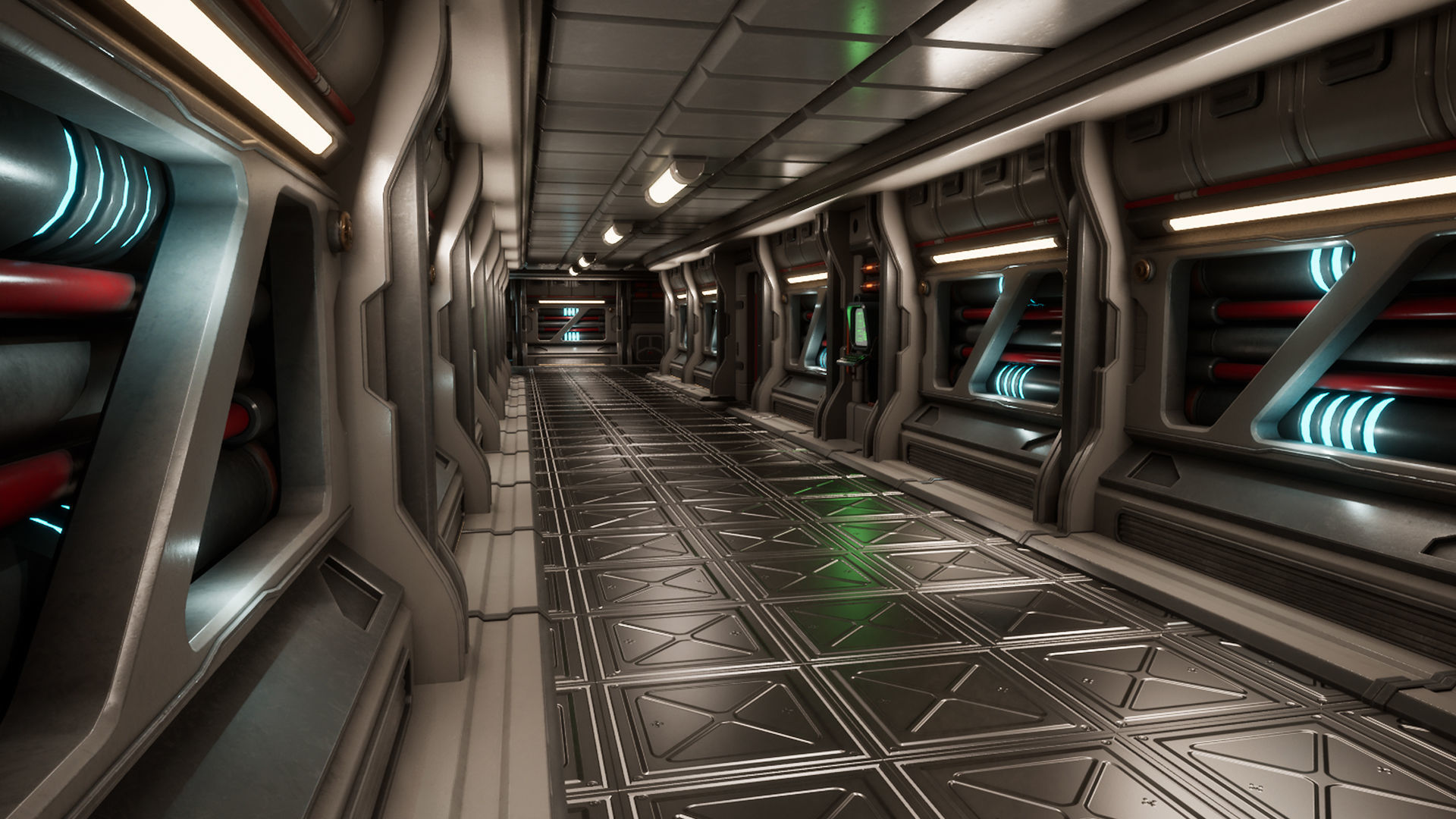 3D model Sci FI Hallway Asset Pack VR / AR / low-poly | CGTrader