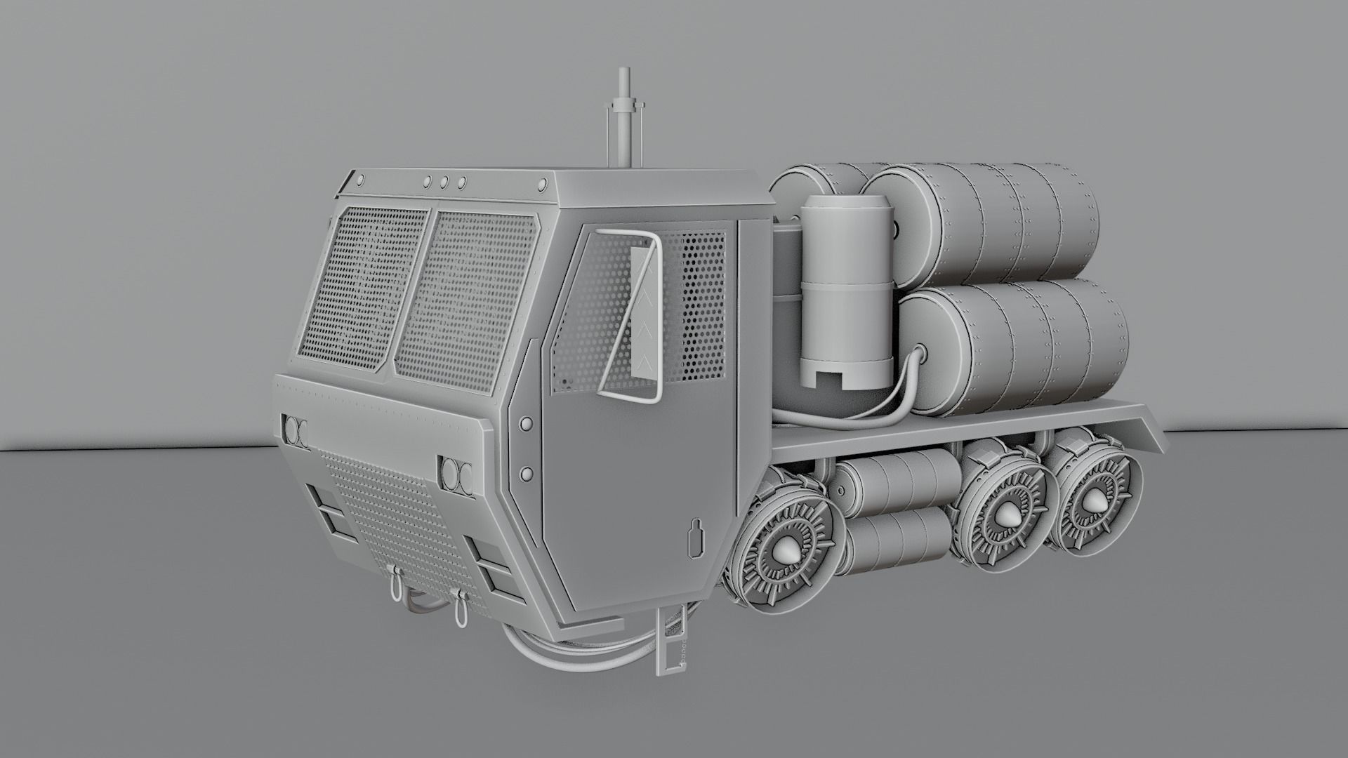 Diesel Punk Truck Design - Retro-futuristic 3D Model 3D model | CGTrader