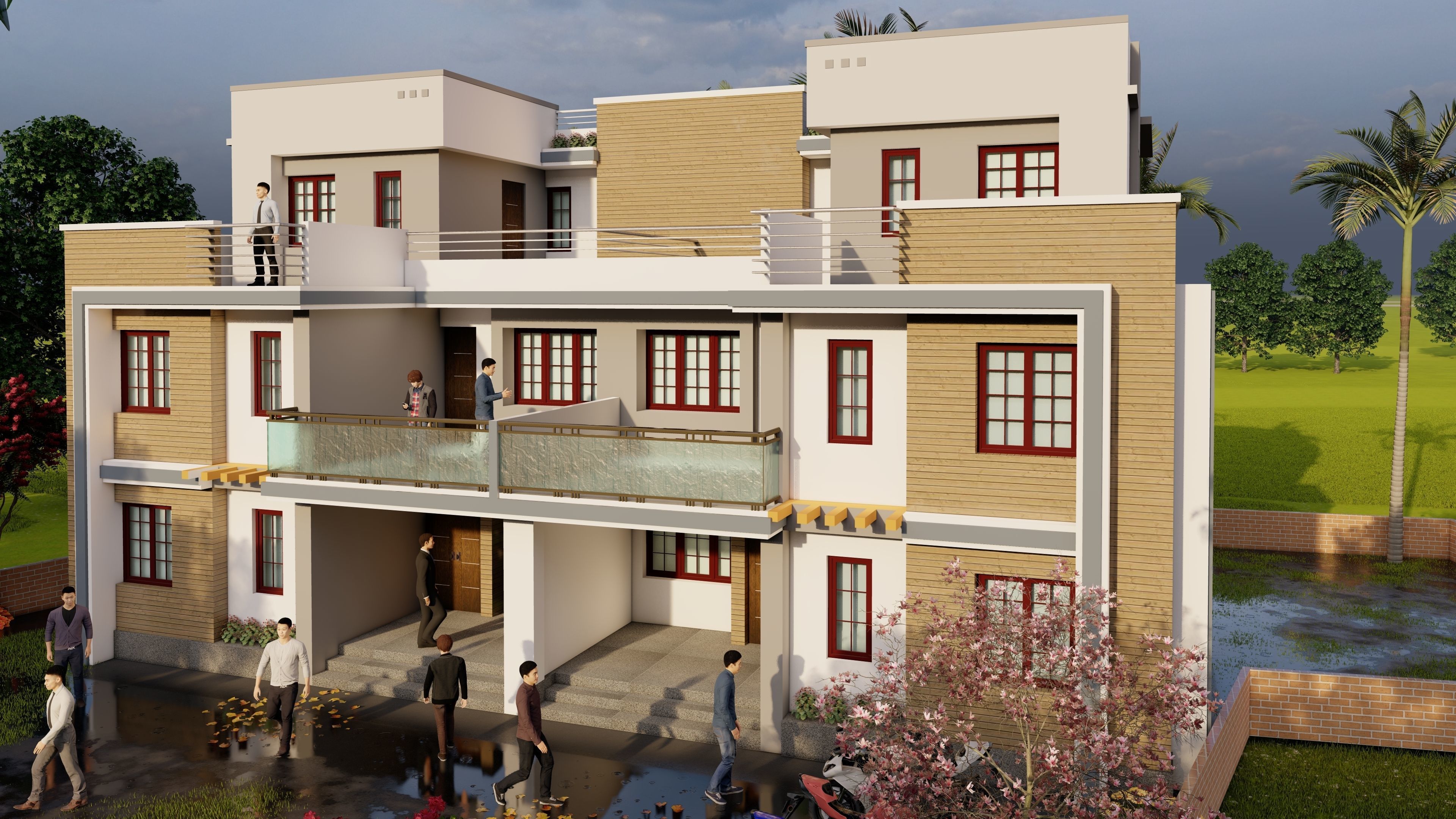 2 and half storey duplex home 3D model | CGTrader