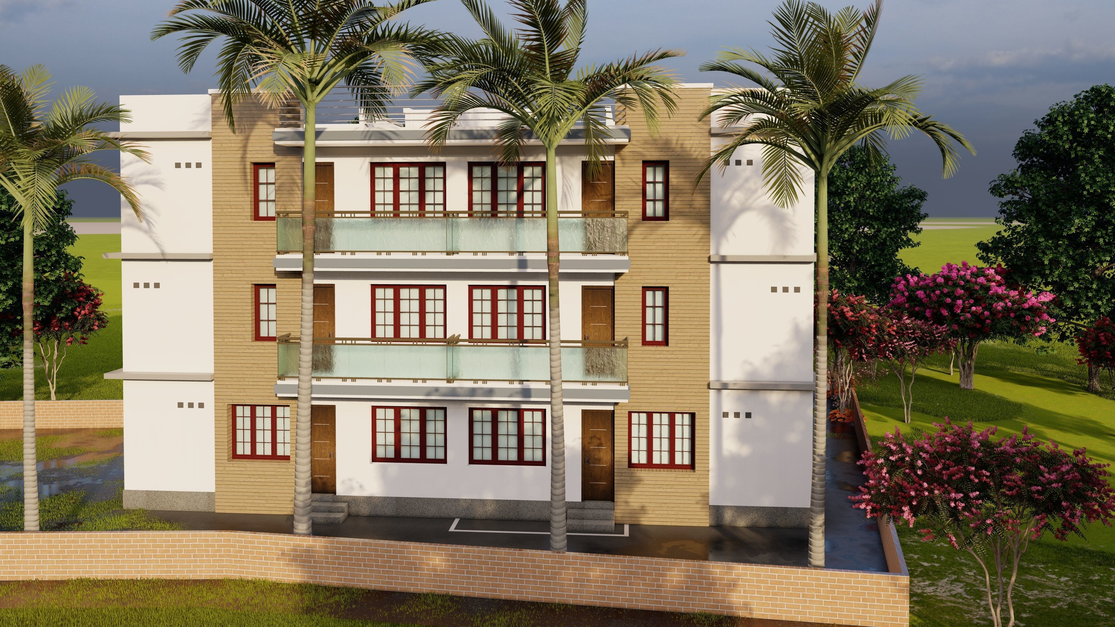 2 and half storey duplex home 3D model | CGTrader