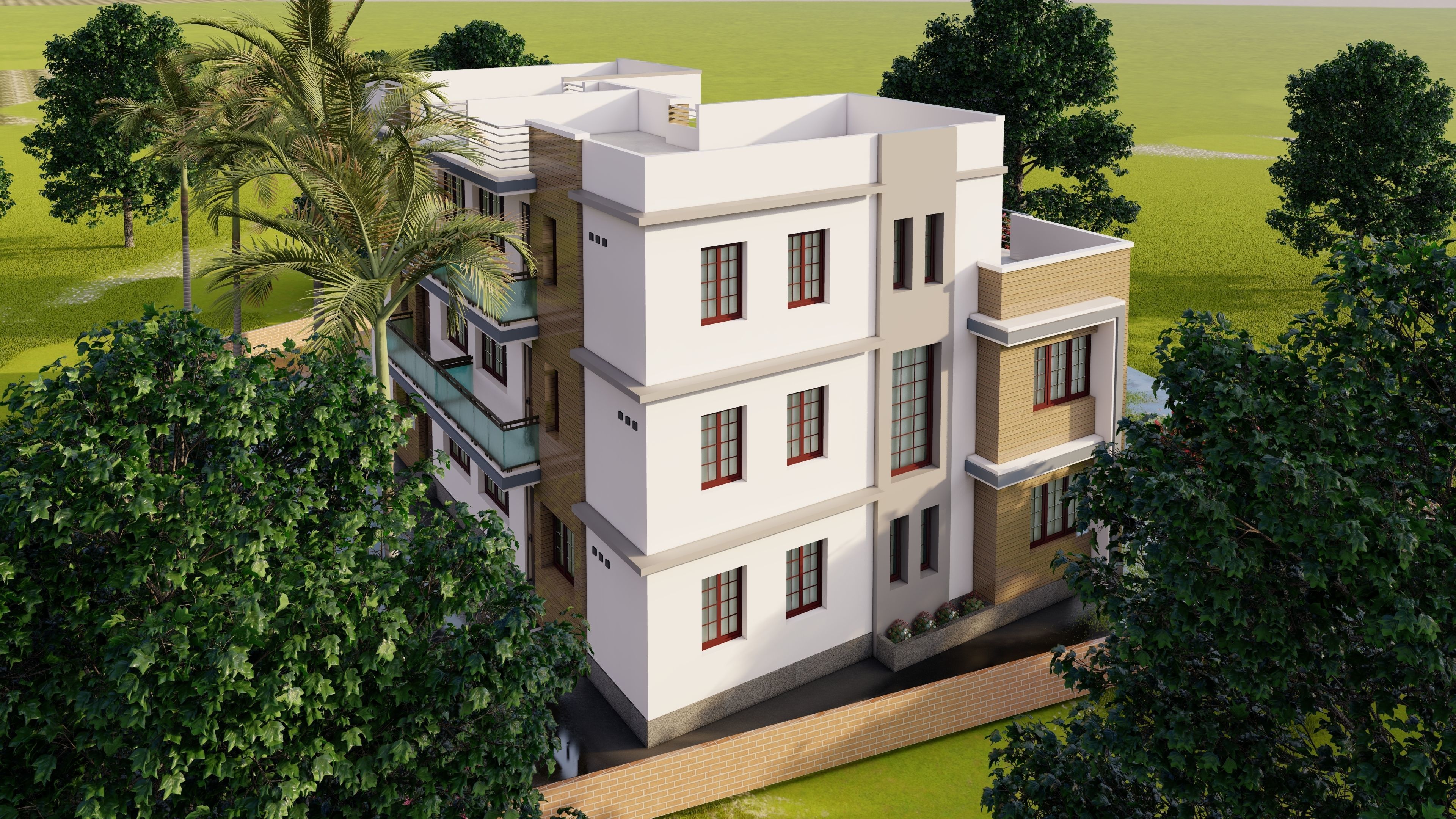 2 and half storey duplex home 3D model | CGTrader