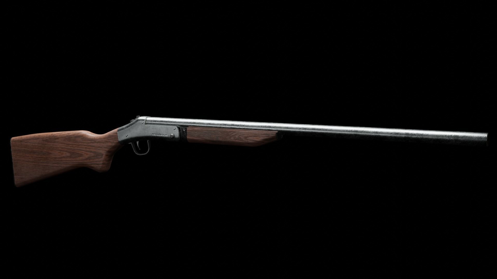 3D model Ash Industries Singleshot Shotgun -3D Low Poly VR / AR / low ...