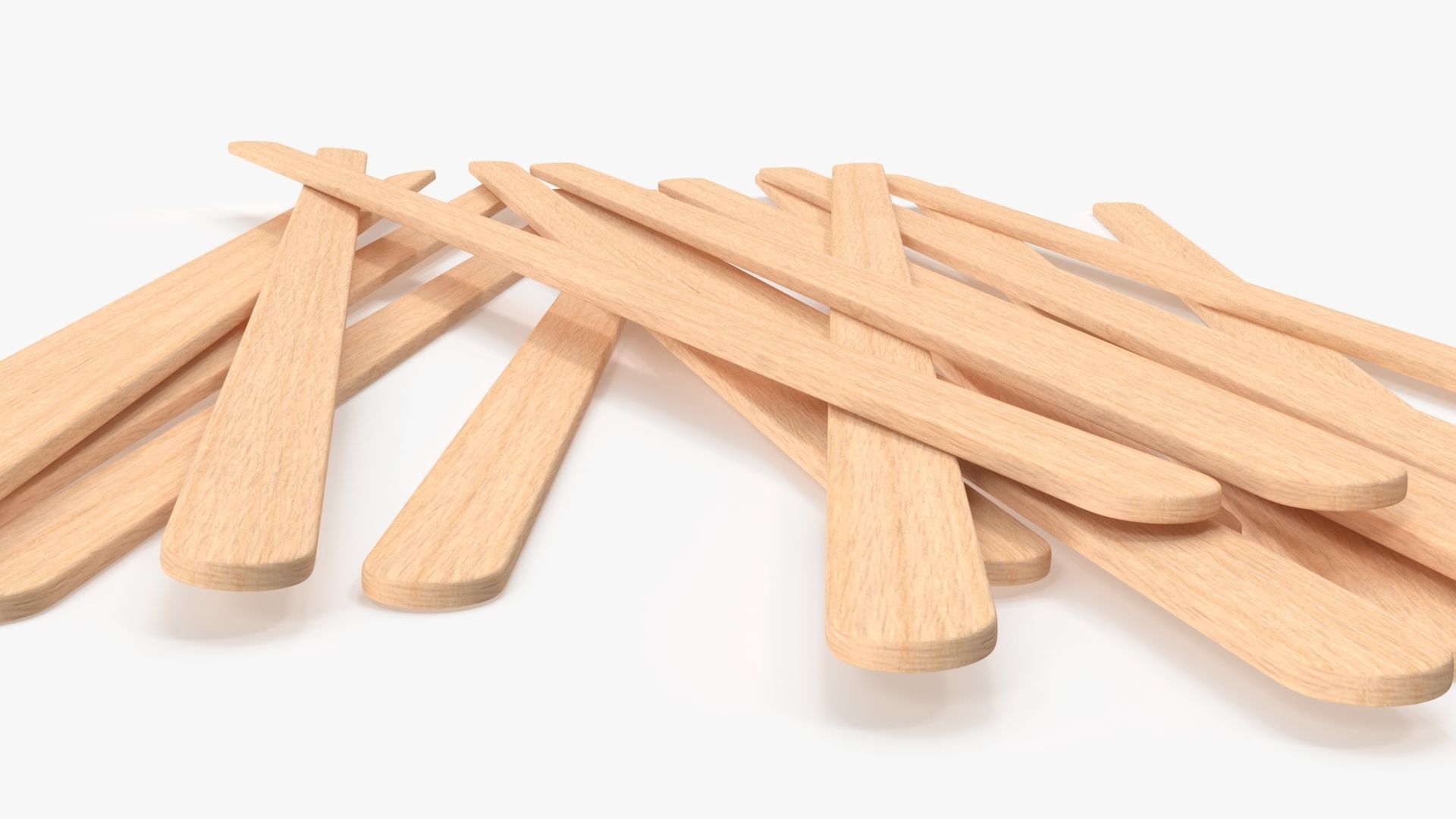 Pile of Wooden Coffee Stirrers 3D model | CGTrader