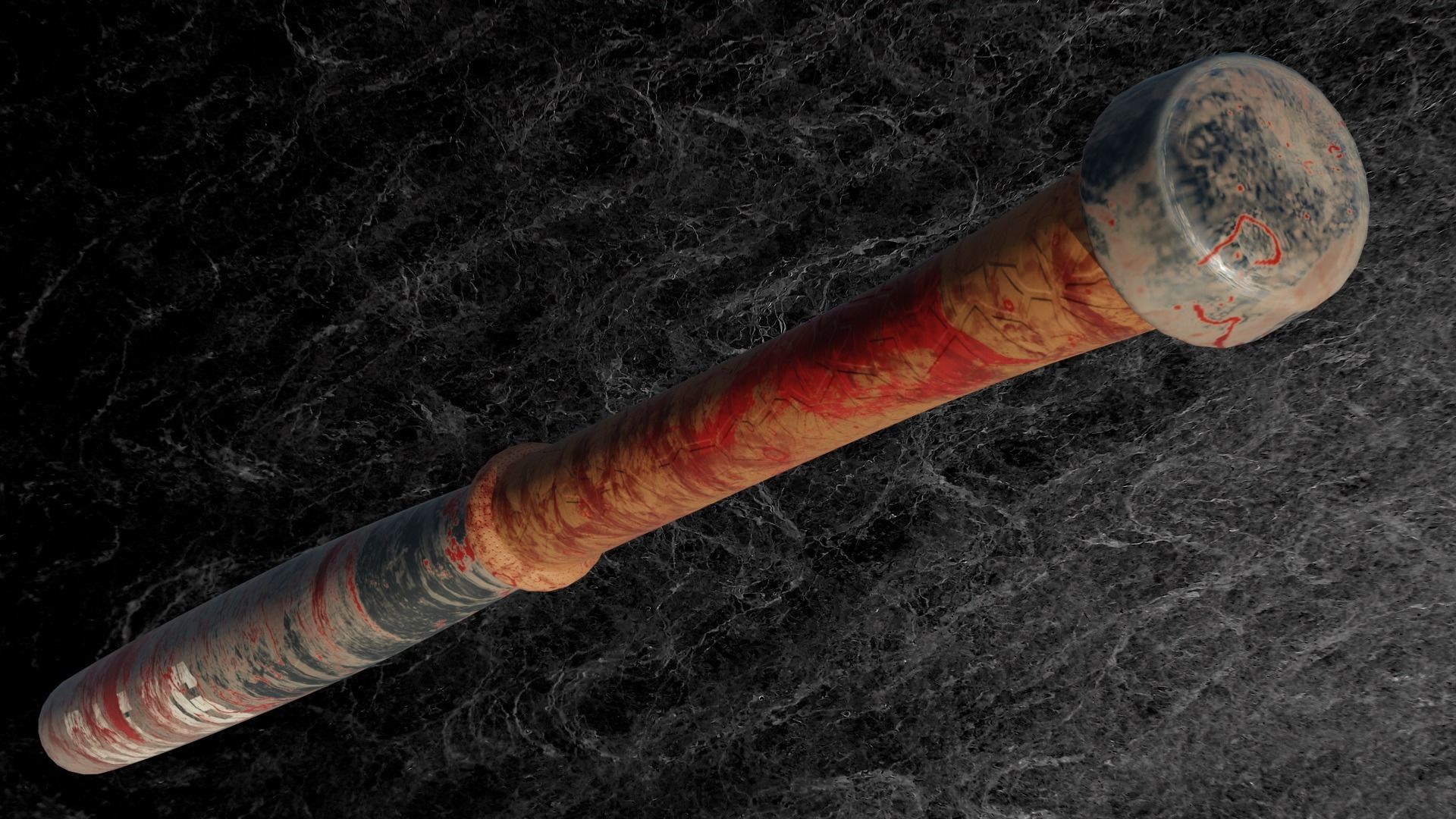 3D model POST APOCALYPTIC MELEE WEAPON NAILED STEEL BAT BLOOD STAINED ...