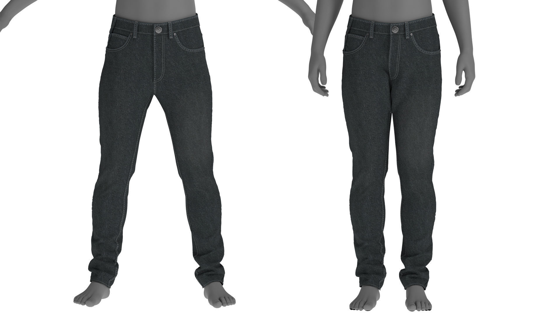 Men Jeans Fitted to Gen8 Body Mesh 3D model | CGTrader