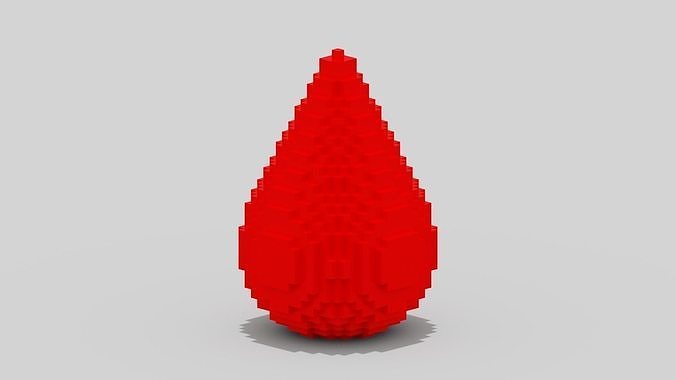 3D model Voxel Red Drop VR / AR / low-poly | CGTrader