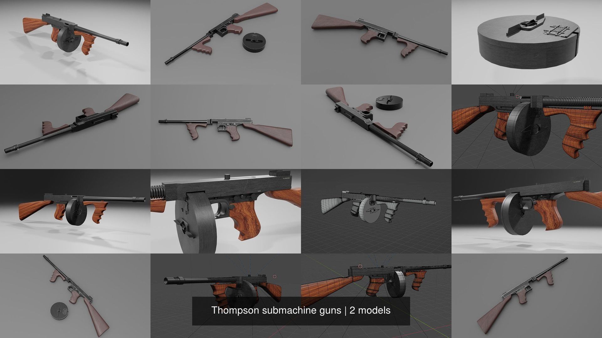 3D Model Collection Thompson submachine guns VR / AR / low-poly | CGTrader