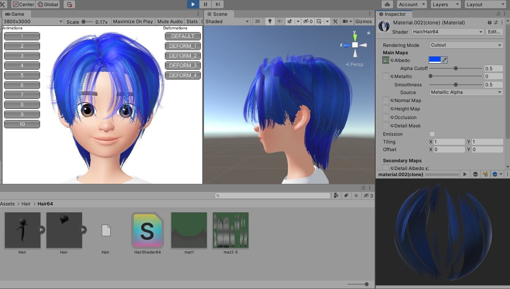 3D model Hair 3D Model Zepeto Unity Prefab 64 VR / AR / low-poly | CGTrader