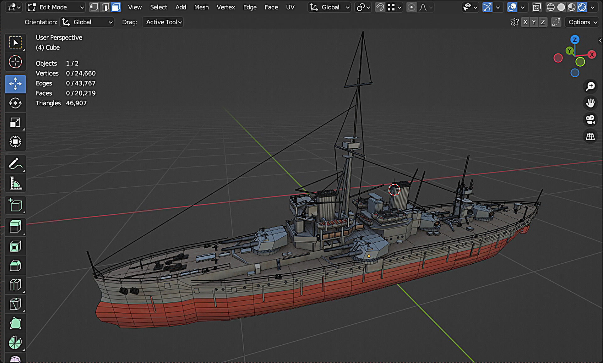 Dreadnought class battleship from World War 1 3D model | CGTrader