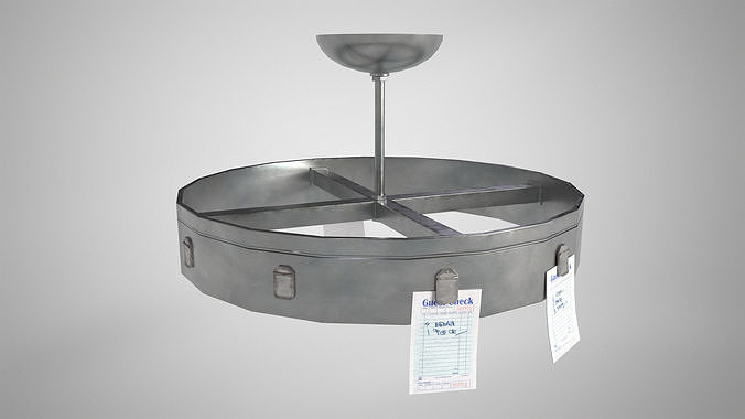 3D model Retro Cafe Ticket Holder - Old Diner Order Wheel Gameready VR ...