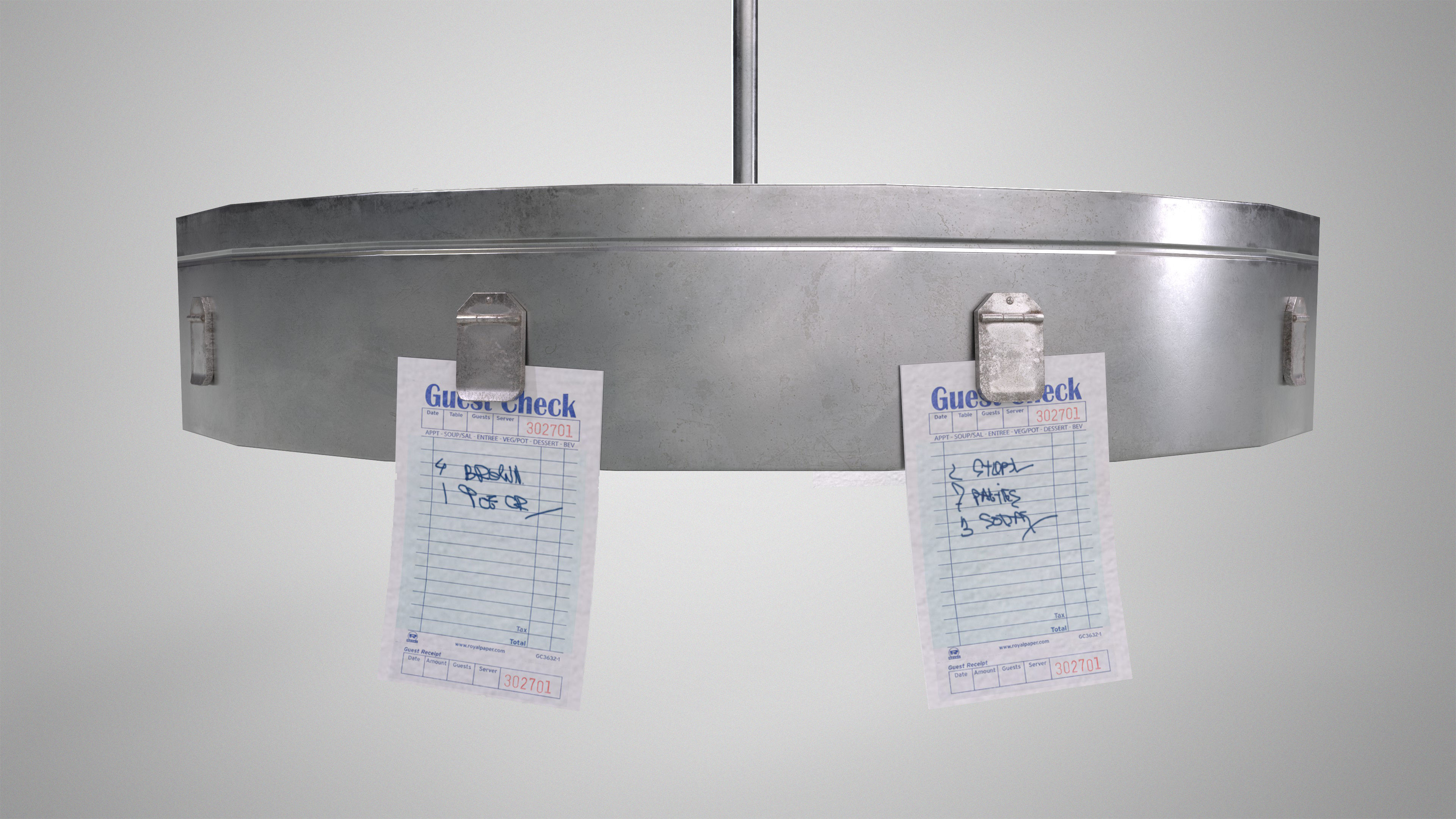 3D model Retro Cafe Ticket Holder - Old Diner Order Wheel Gameready VR ...