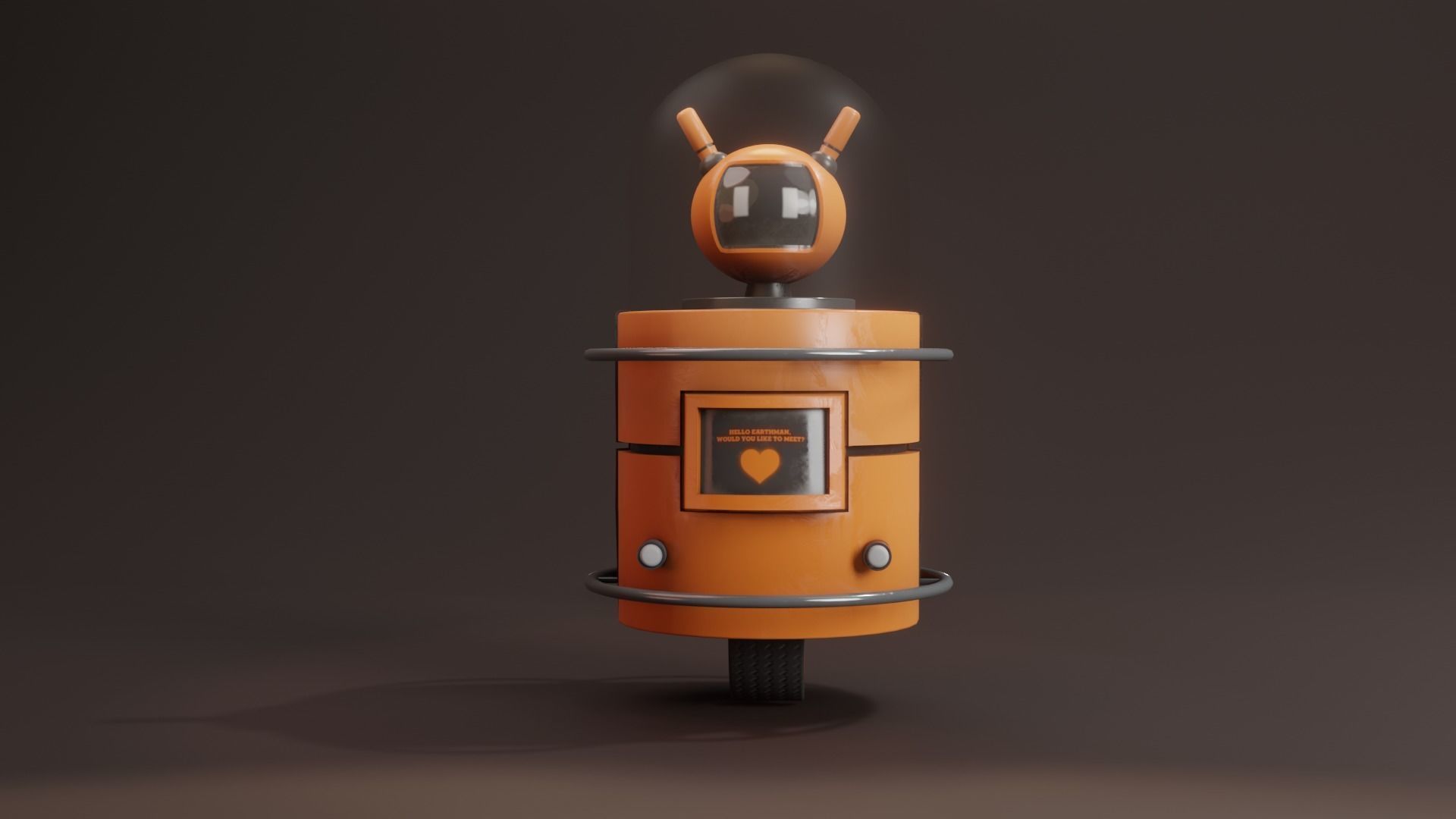 3D model The messenger orange robot VR / AR / low-poly | CGTrader