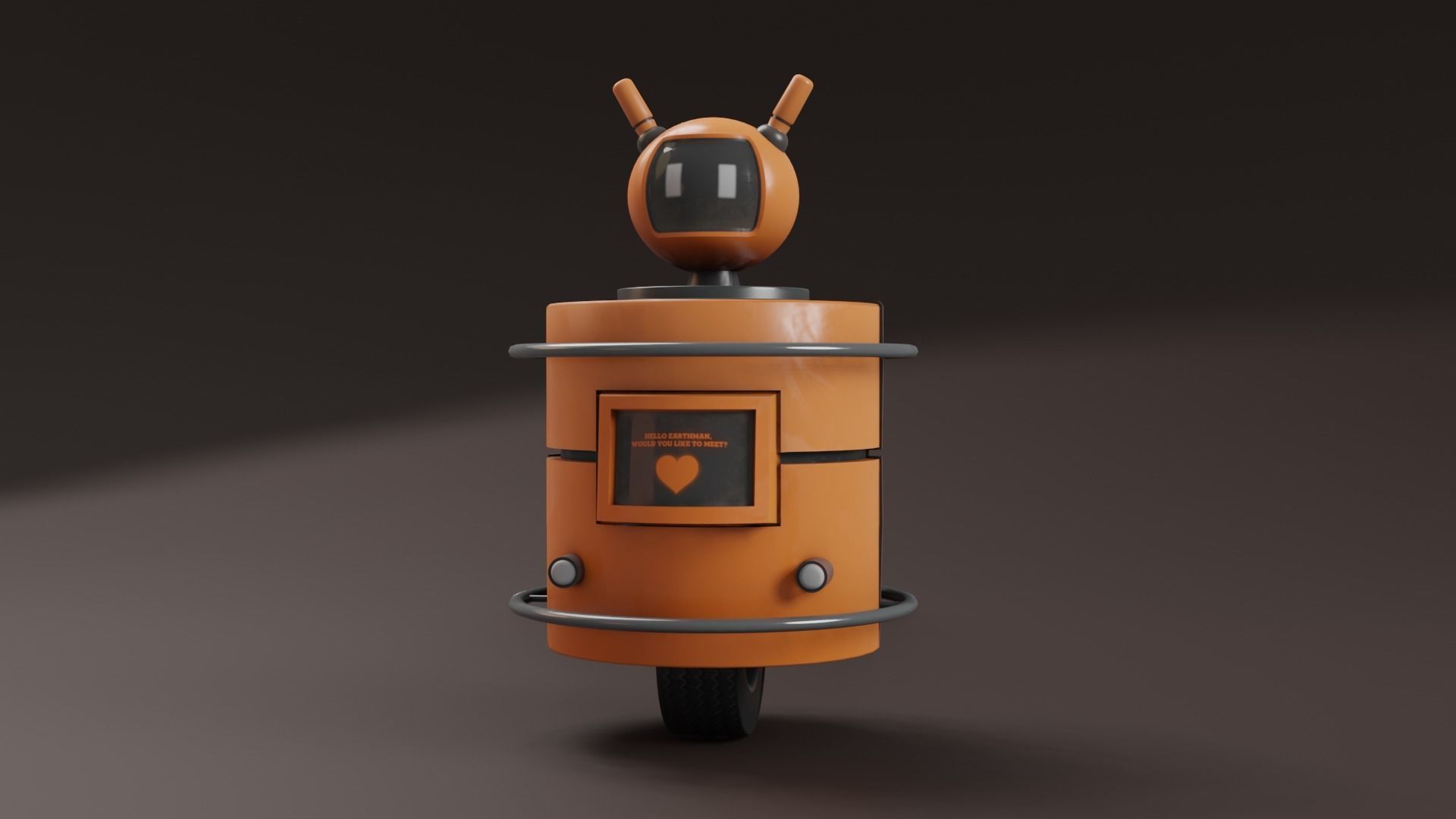 3D model The messenger orange robot VR / AR / low-poly | CGTrader