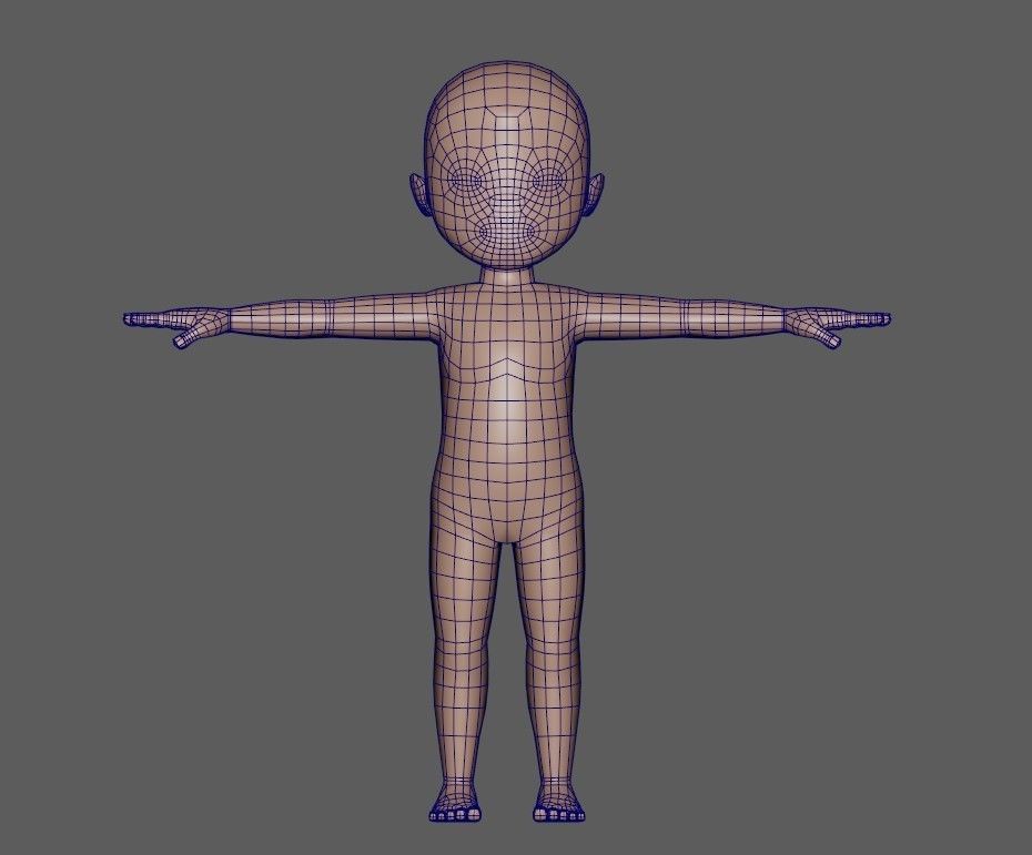 3D model Boy Base Mesh 3D Model - Low-poly 3D model VR / AR / low-poly ...