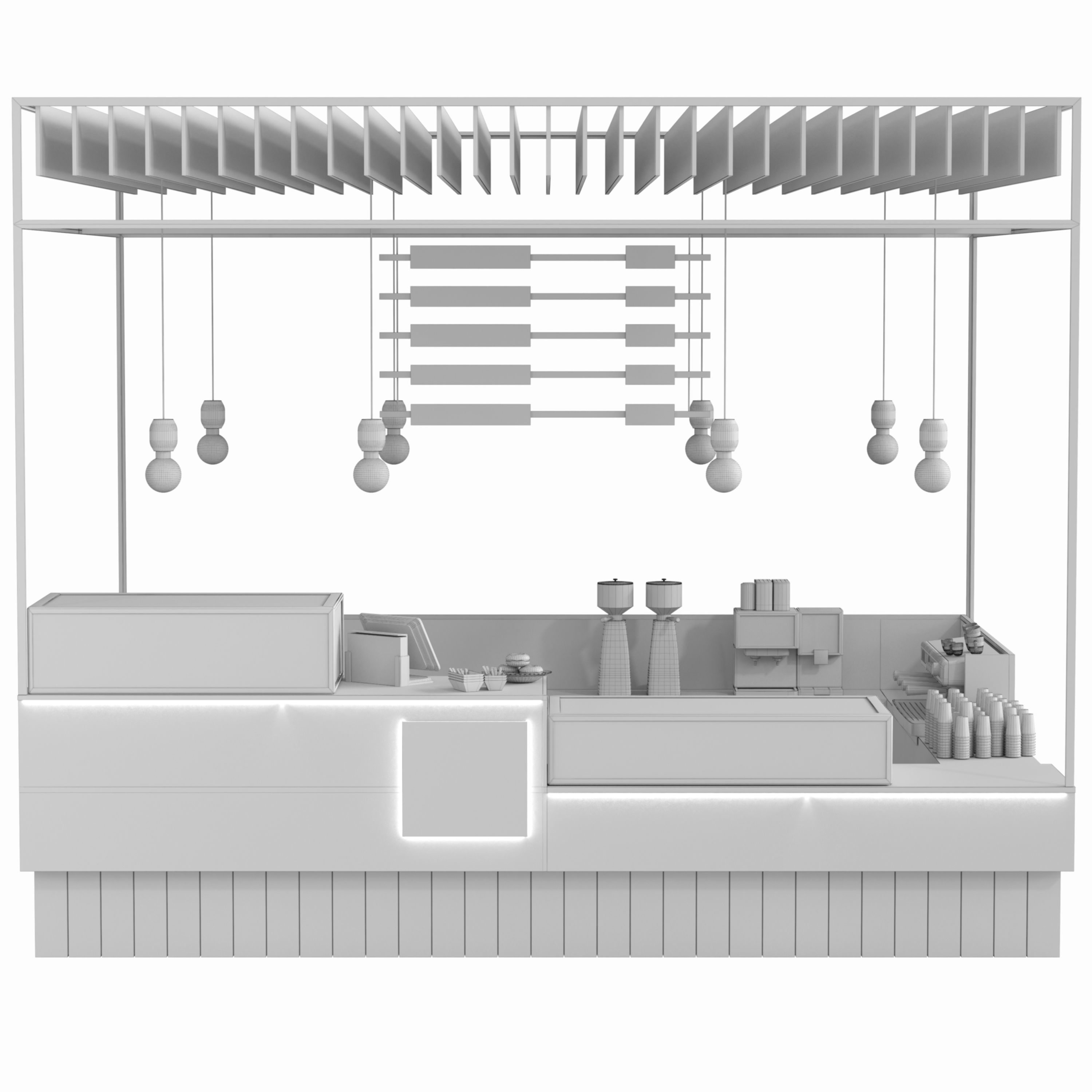 Cafe design in eco style 3D model | CGTrader