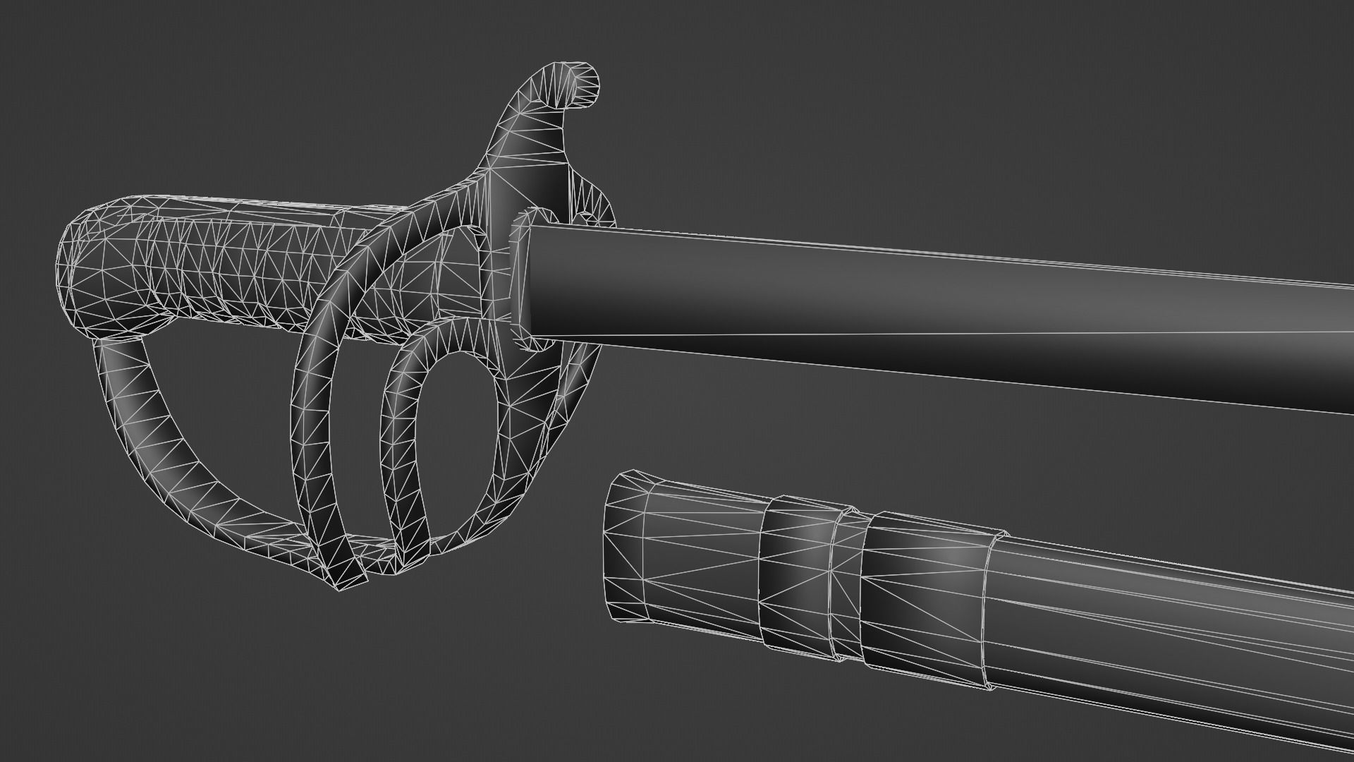 3D model British Officer Sword WW1 Sheath Ralistic Historical Asset PBR ...