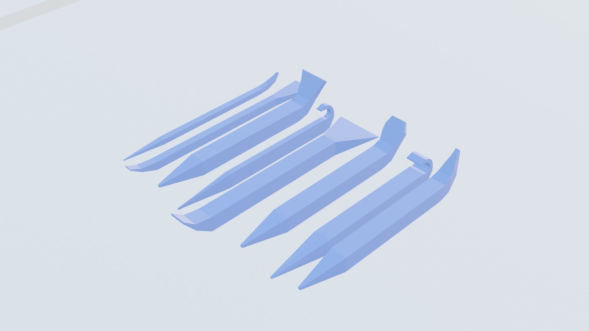 Pry Bar 7 pc set Electronics 3D model 3D printable | CGTrader