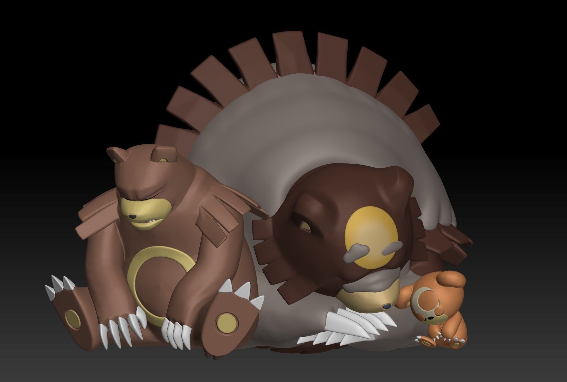Pokemon Teddiursa Ursaring Ursaluna 3D model 3D printable | CGTrader