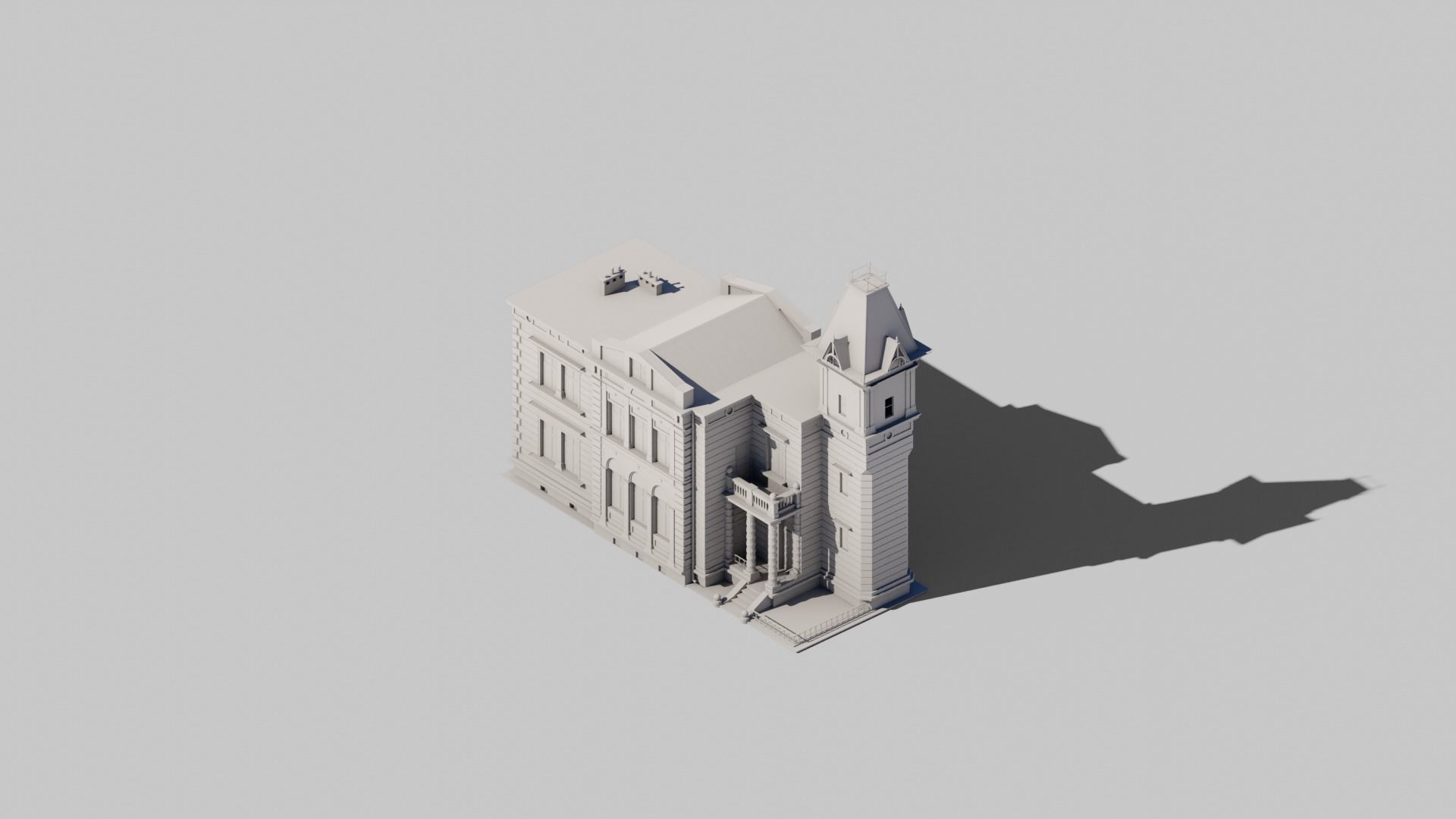 3D Model Collection 20 Eastern European Buildings VOL1 VR / AR / low ...
