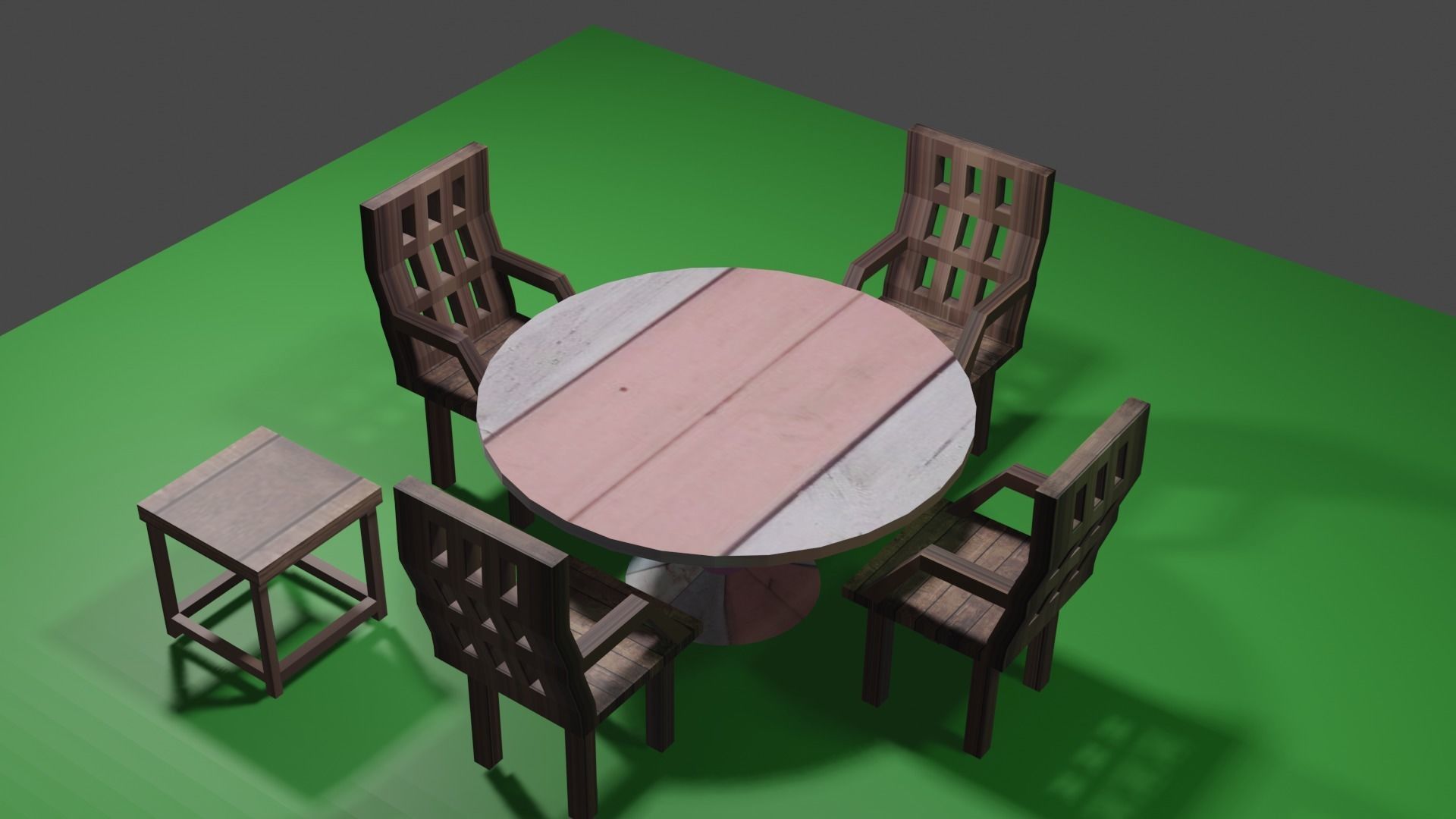 3D model 3D table with chairs VR / AR / low-poly | CGTrader
