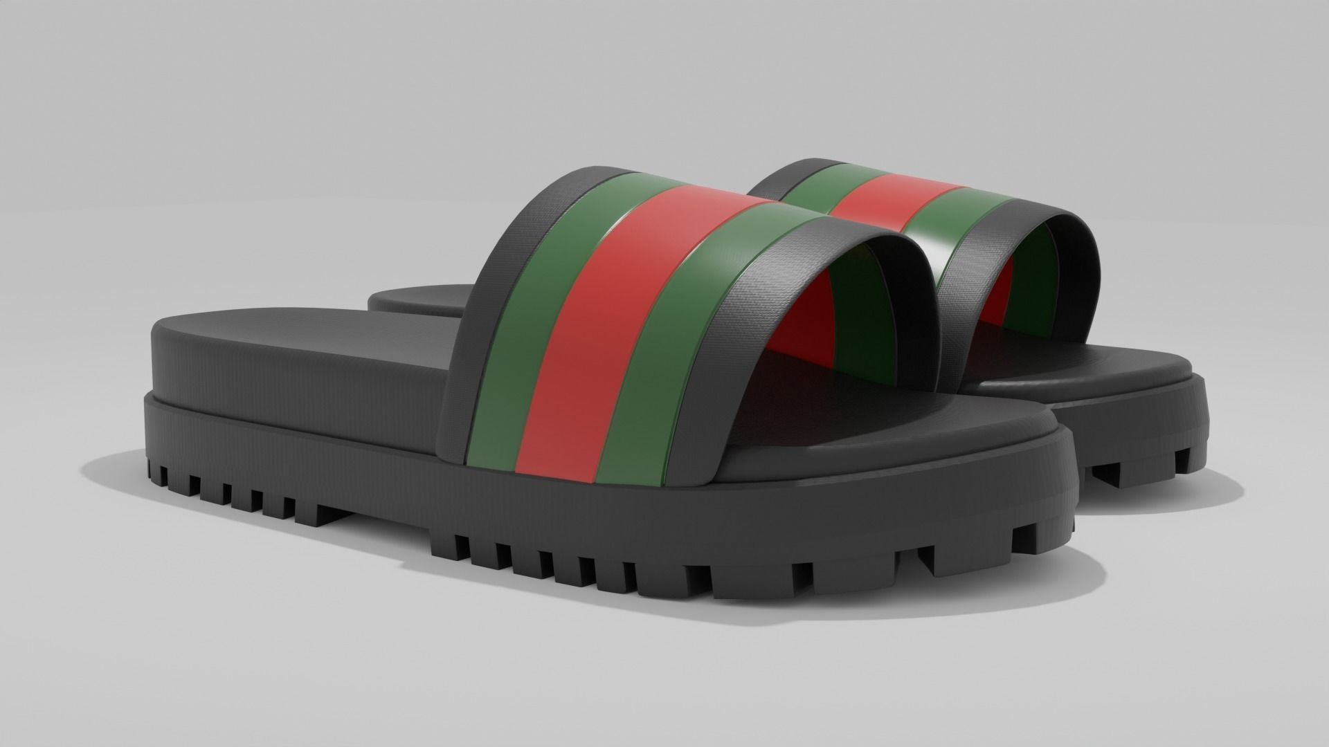Slide Sandal 3d model 3D model rigged | CGTrader