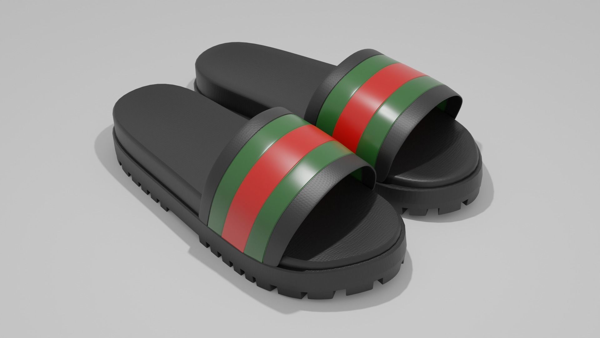 Slide Sandal 3d model 3D model rigged | CGTrader