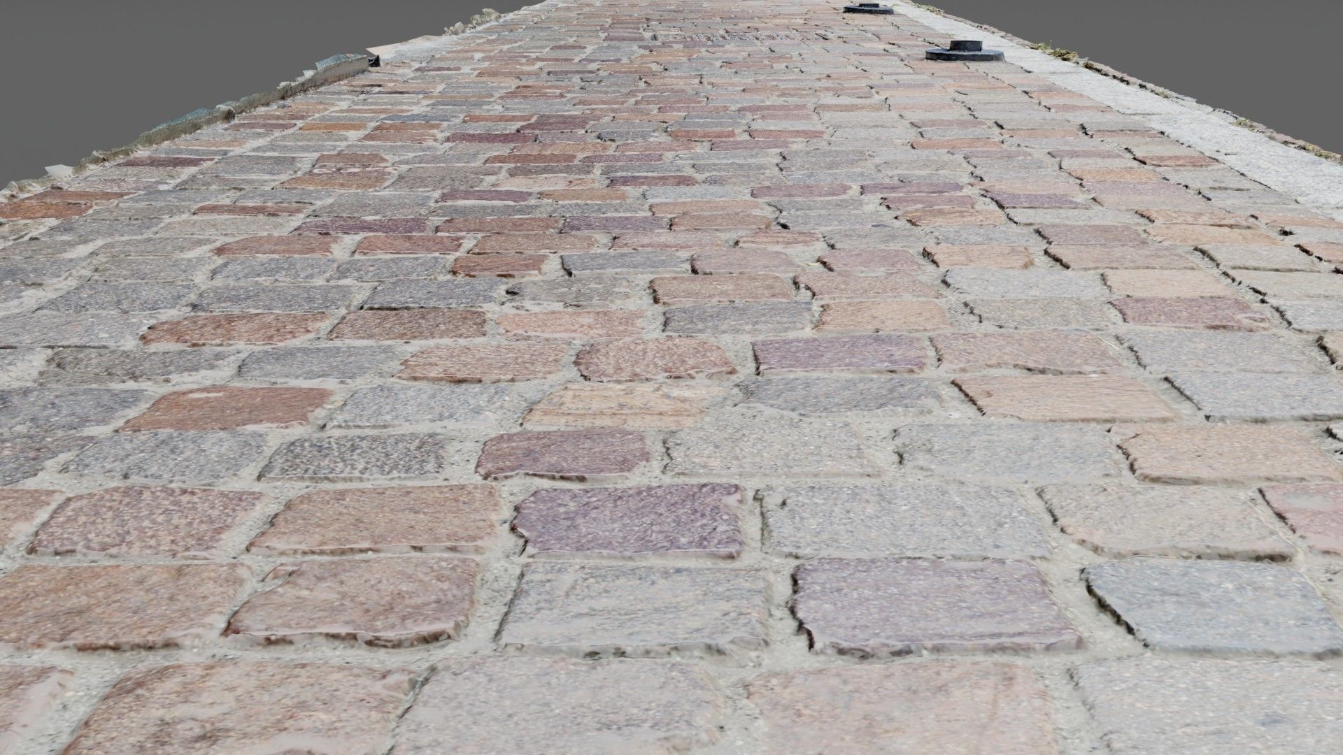 Street cobblestone granite sidewalk raw scan 3D model | CGTrader