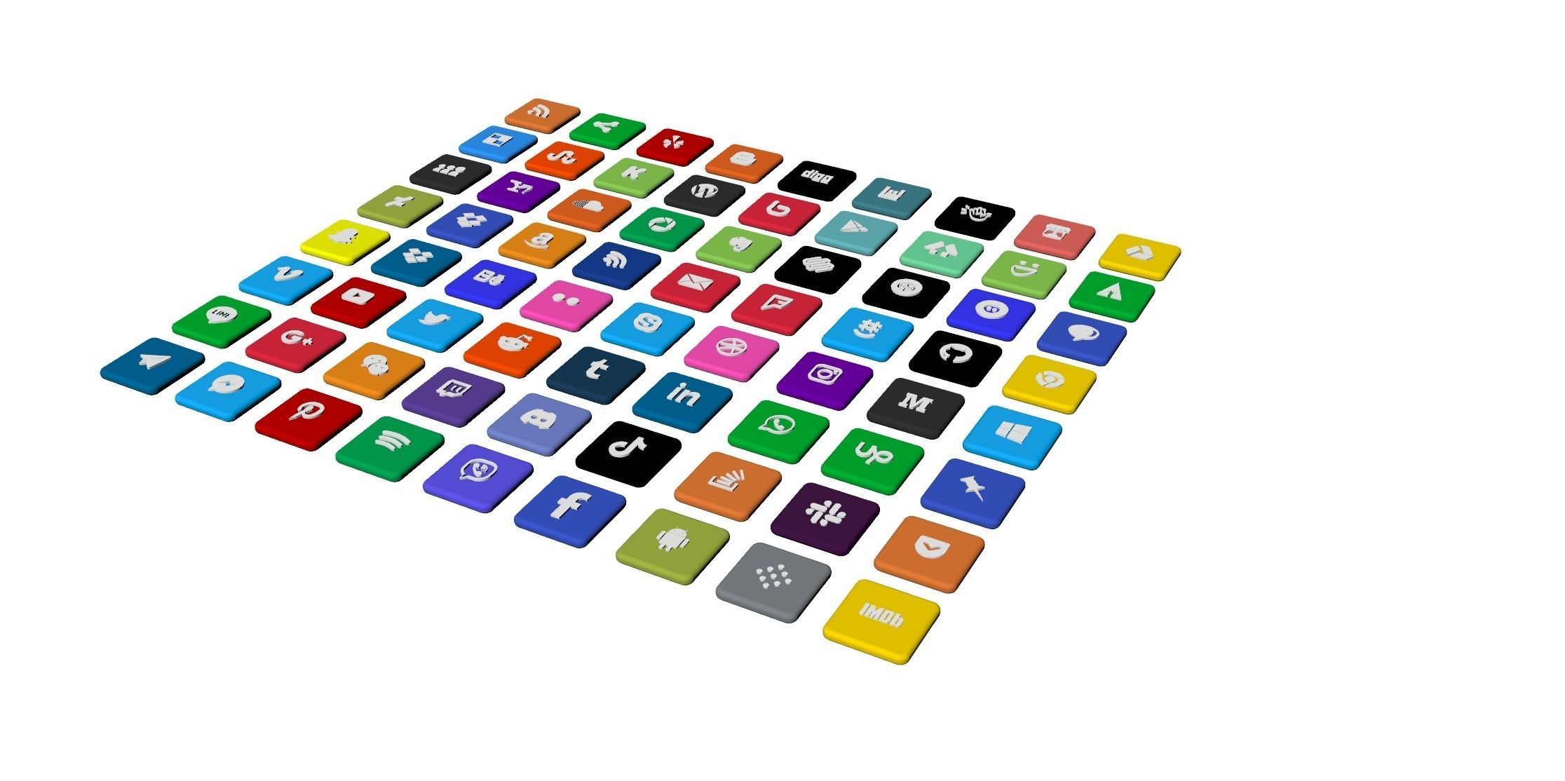 3D model Social Media 3D Icon - 288 Pcs VR / AR / low-poly | CGTrader