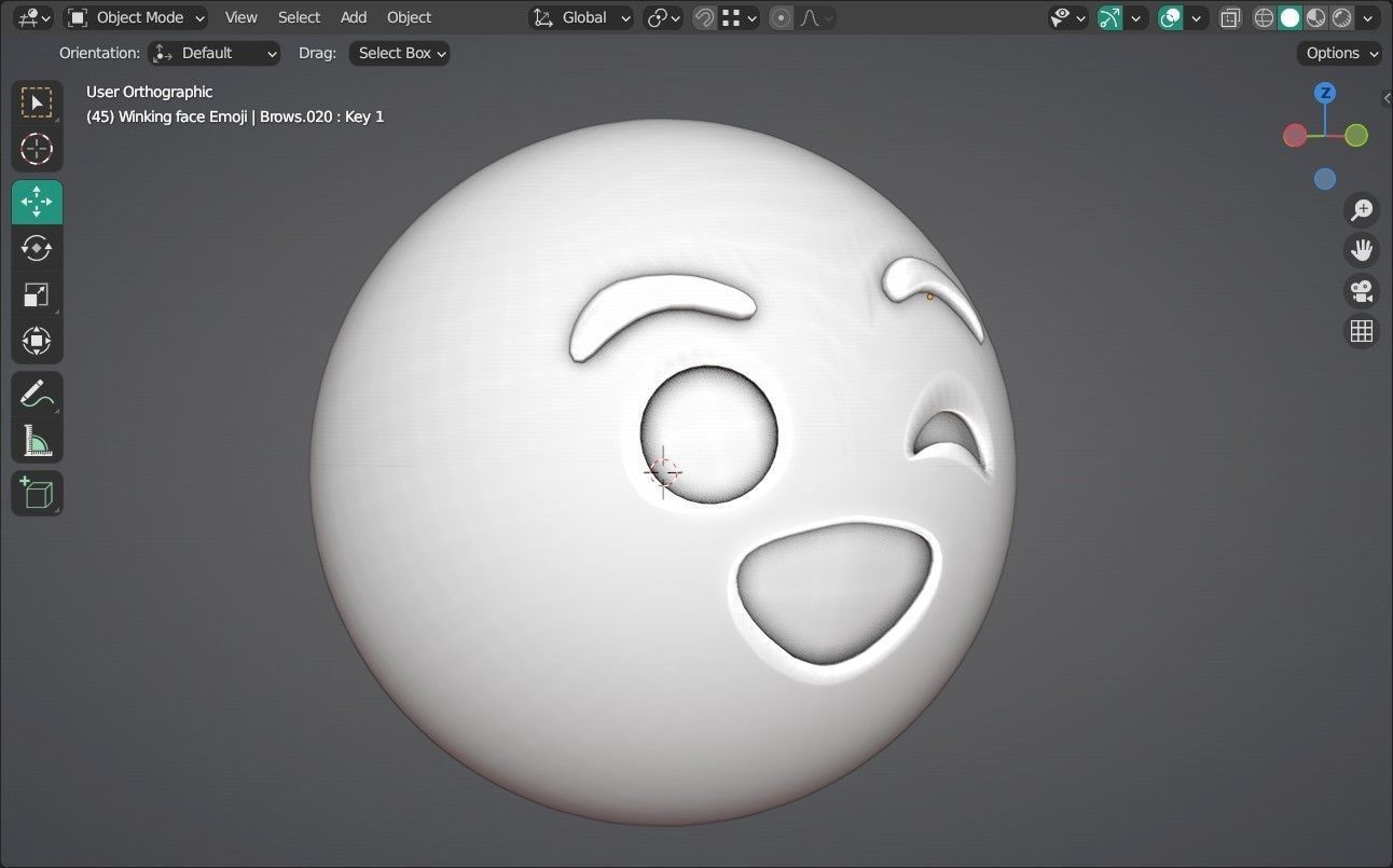 3d Model Winking Face Animated Emoji Vr Ar Low Poly Cgtrader