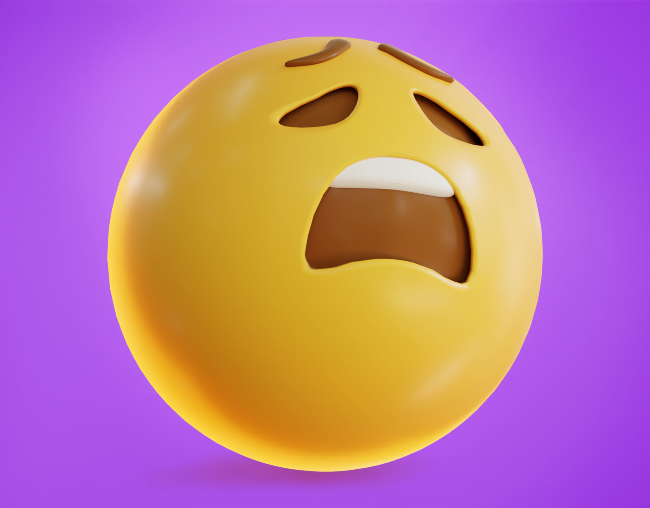 3D model Weary face Animated Emoji VR / AR / low-poly | CGTrader