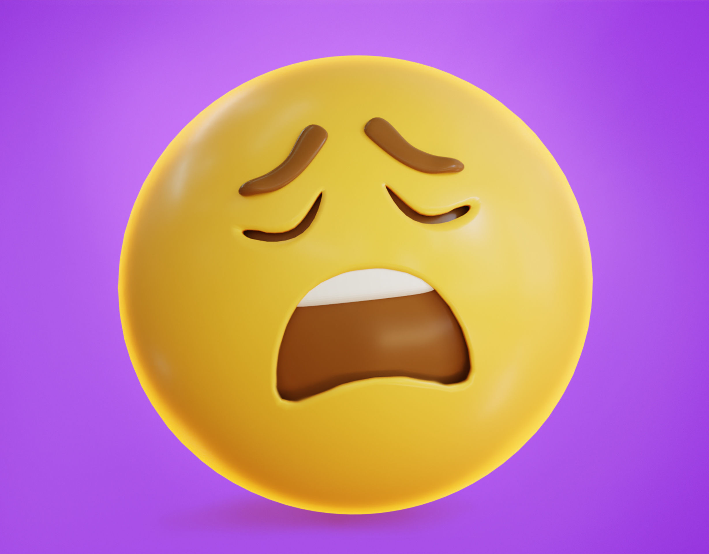 3D model Weary face Animated Emoji VR / AR / low-poly | CGTrader