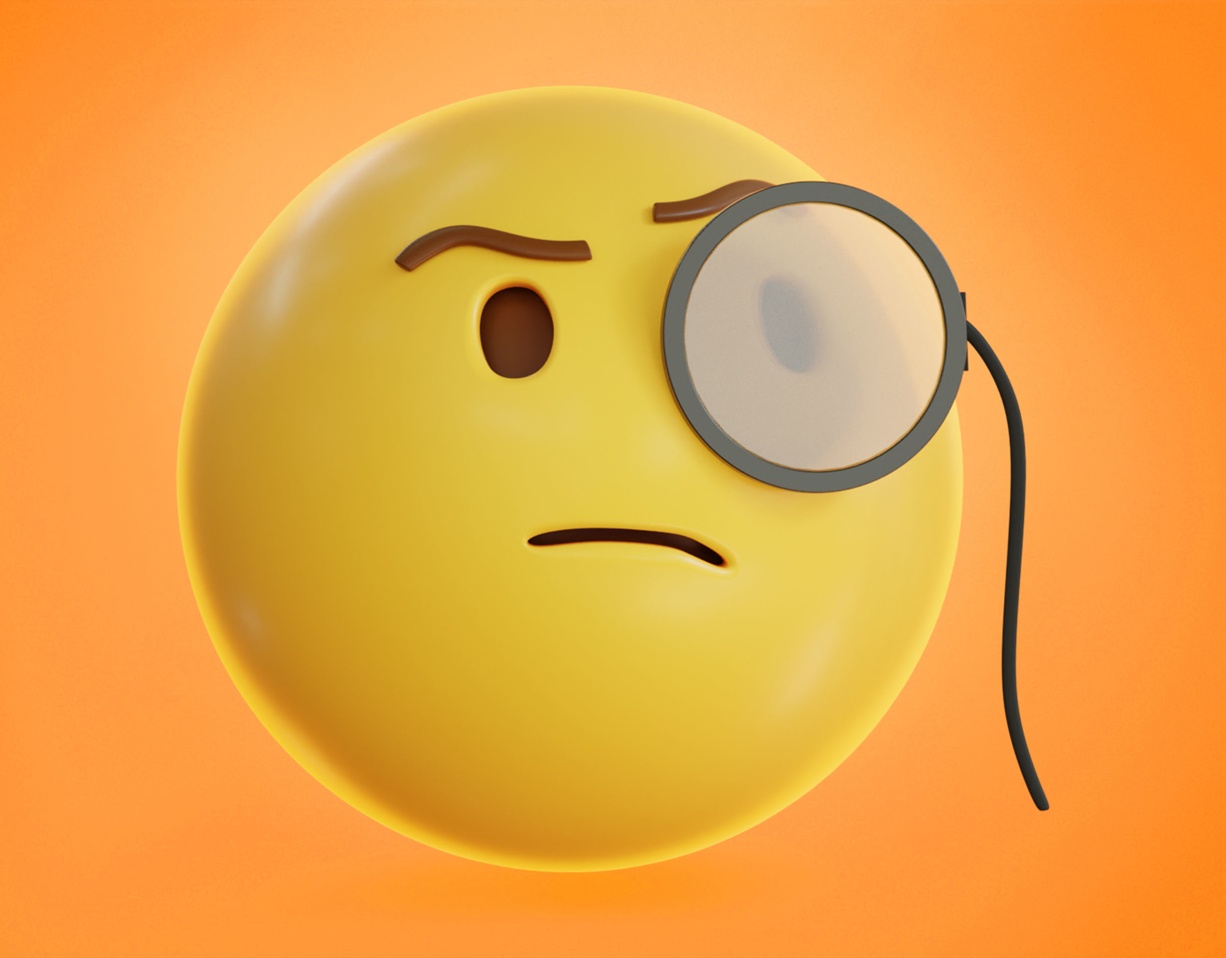 3D model Thinking Monocle Animated Emoji VR / AR / low-poly | CGTrader