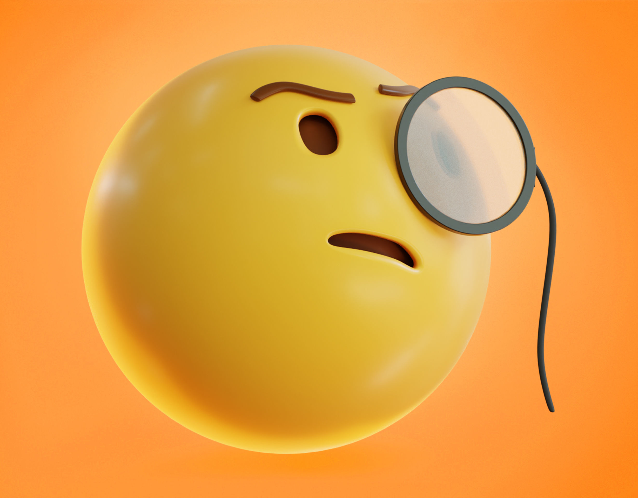 3D model Thinking Monocle Animated Emoji VR / AR / low-poly | CGTrader