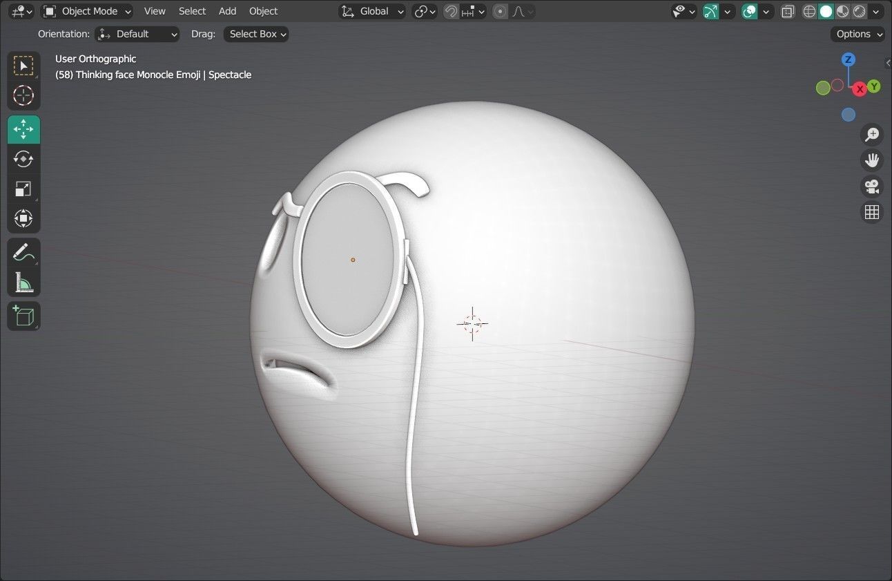 3D model Thinking Monocle Animated Emoji VR / AR / low-poly | CGTrader