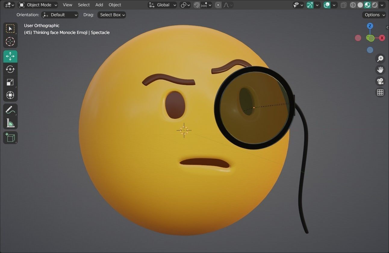 3D model Thinking Monocle Animated Emoji VR / AR / low-poly | CGTrader