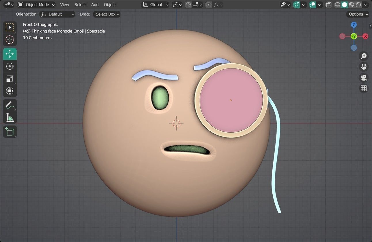 3D model Thinking Monocle Animated Emoji VR / AR / low-poly | CGTrader