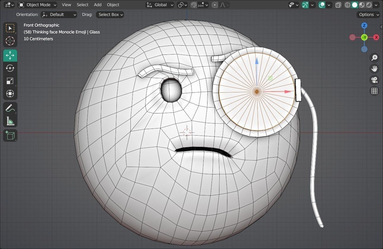 3D model Thinking Monocle Animated Emoji VR / AR / low-poly | CGTrader