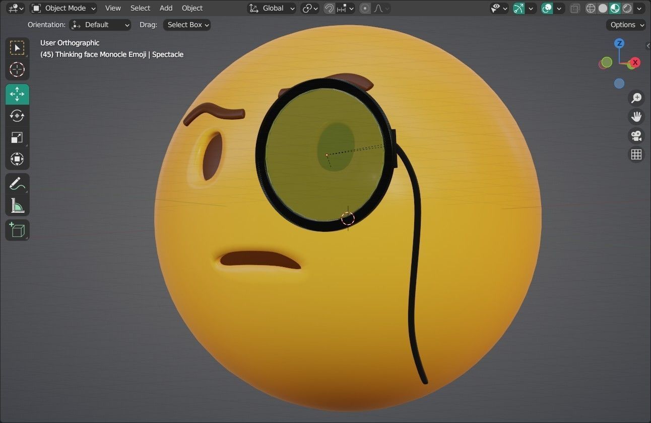 3D model Thinking Monocle Animated Emoji VR / AR / low-poly | CGTrader