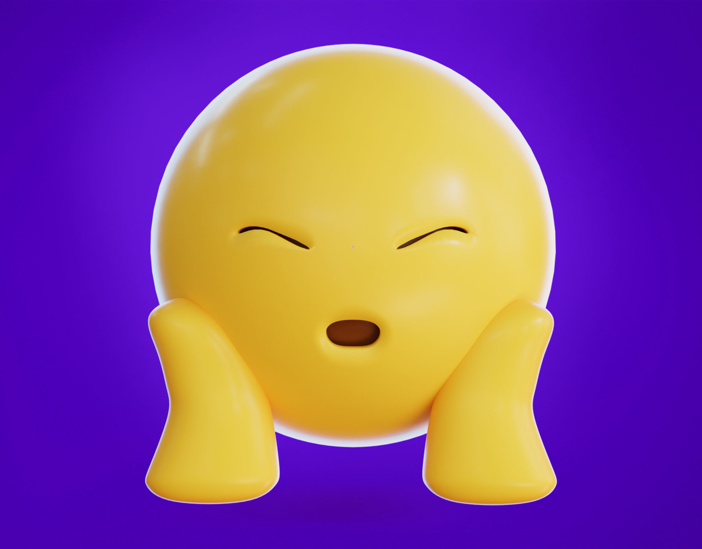 3D model Screaming in fear Animated Emoji VR / AR / low-poly | CGTrader