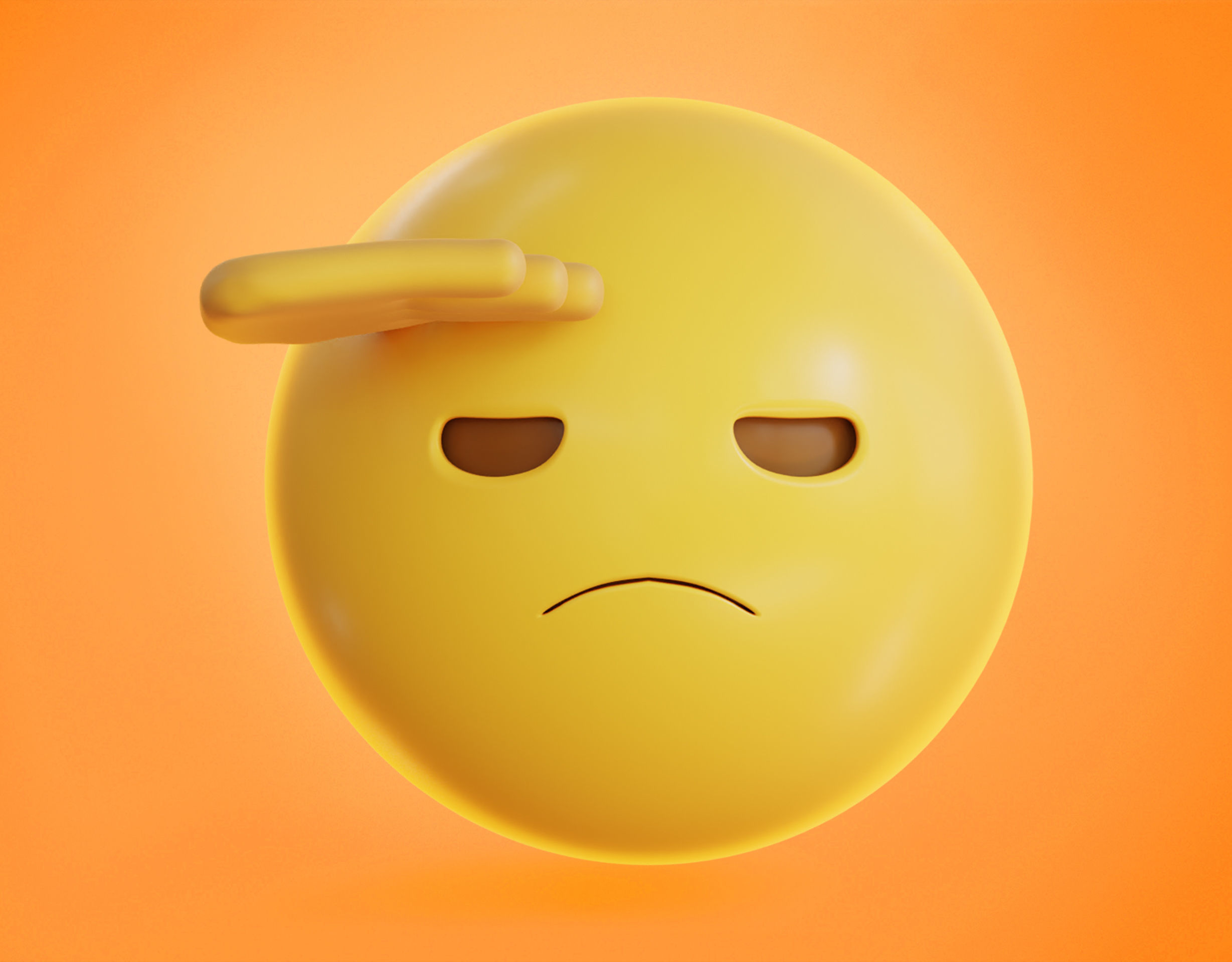 3D model Saluting face Animated Emoji VR / AR / low-poly | CGTrader