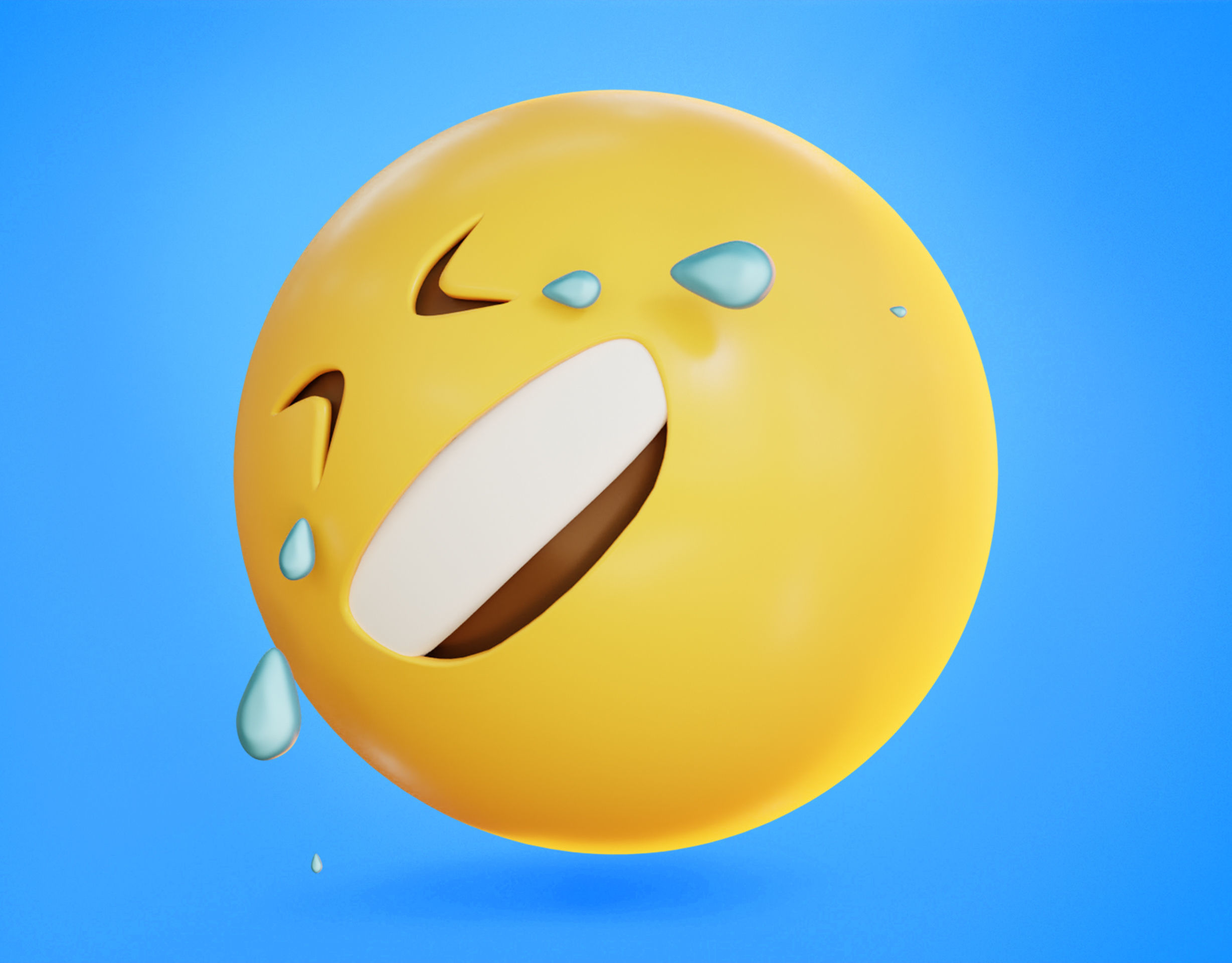 3D model Rolling on the floor laughing face Animated Emoji VR / AR ...