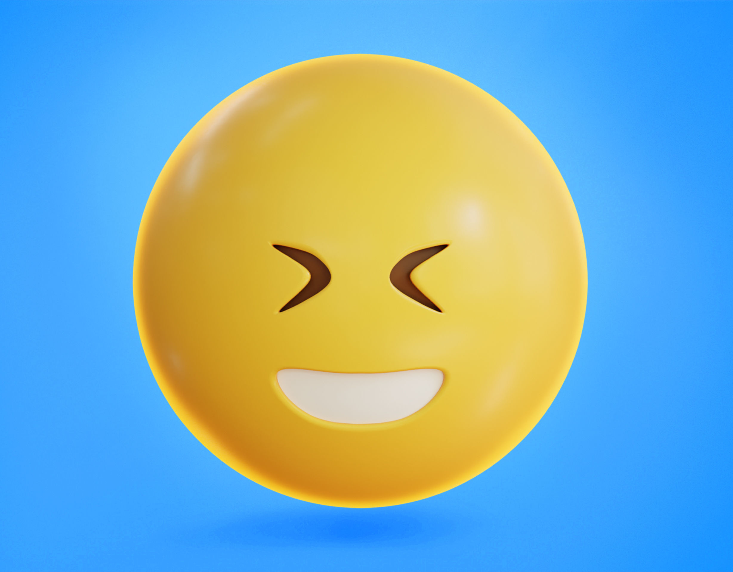3D model Rolling on the floor laughing face Animated Emoji VR / AR ...