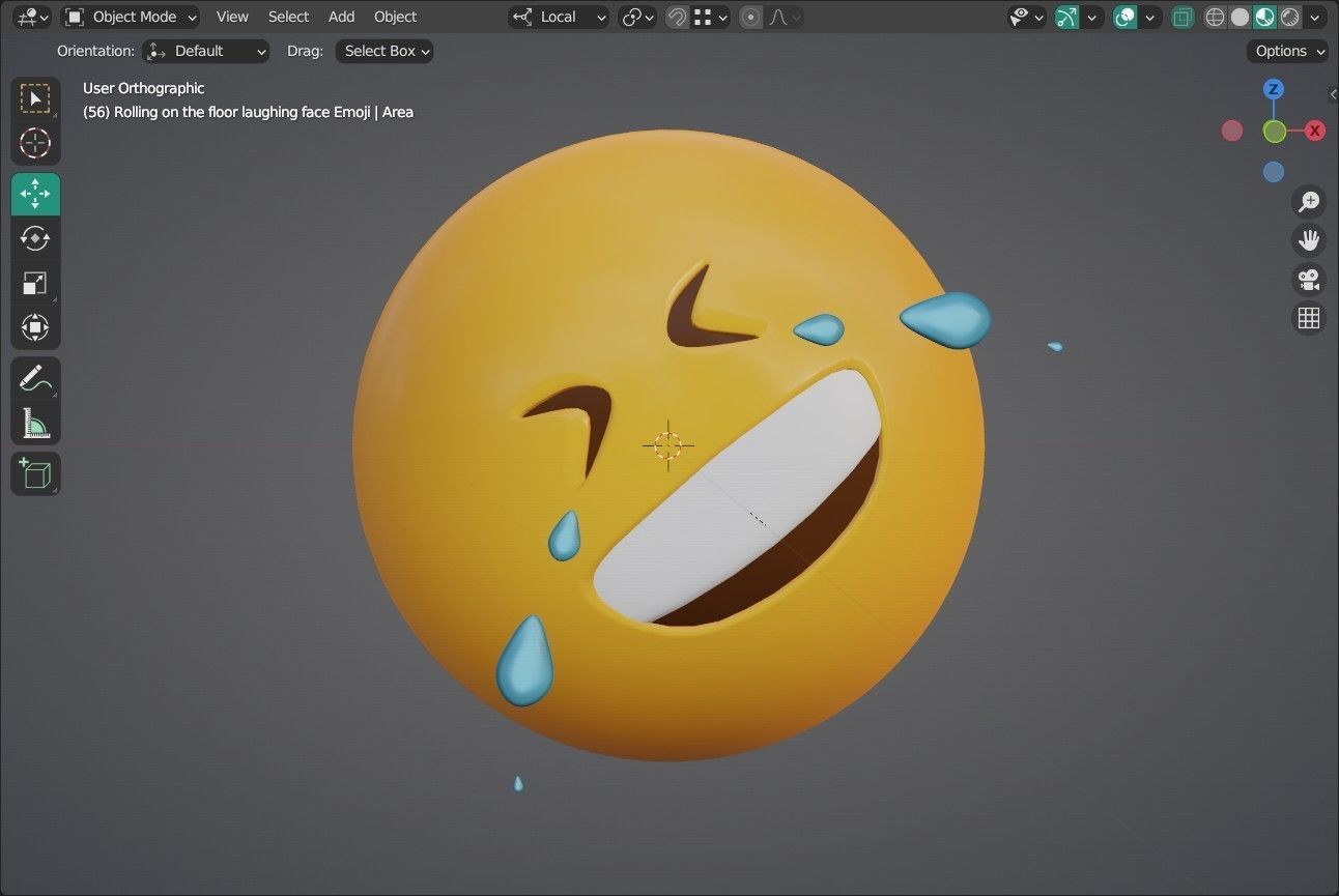 3D model Rolling on the floor laughing face Animated Emoji VR / AR ...