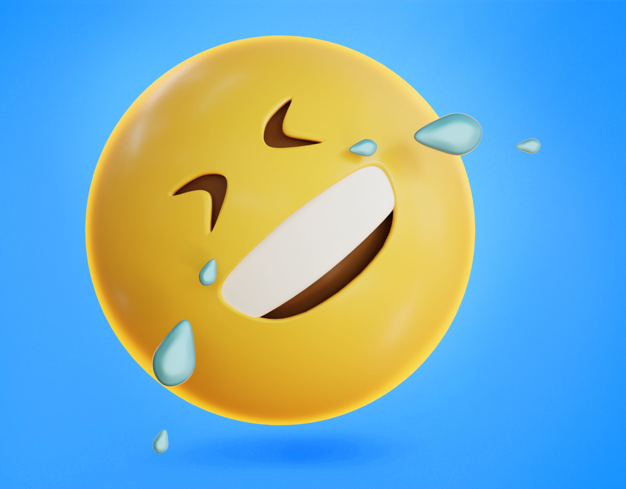 3D model Rolling on the floor laughing face Animated Emoji VR / AR ...
