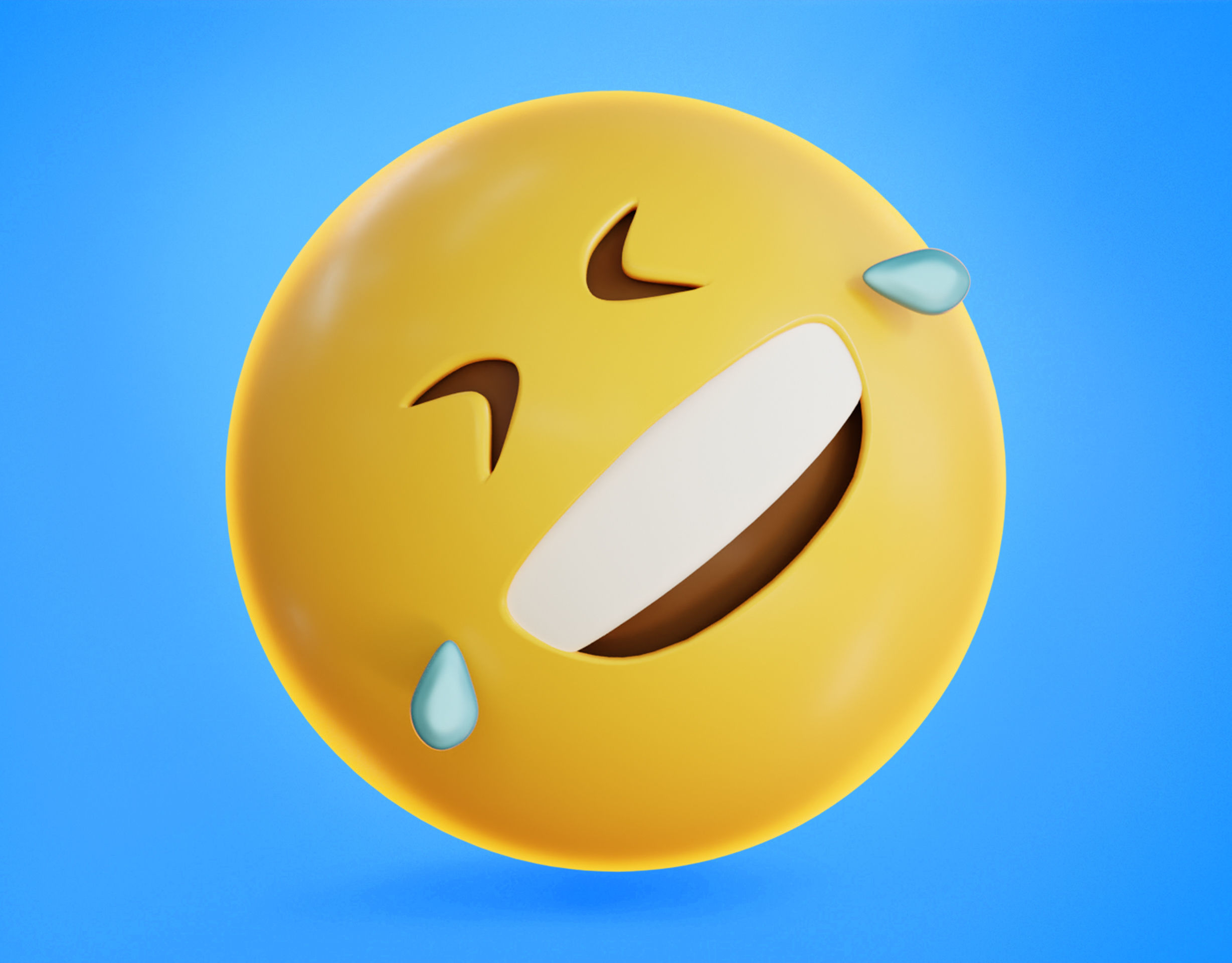 3D model Rolling on the floor laughing face Animated Emoji VR / AR ...