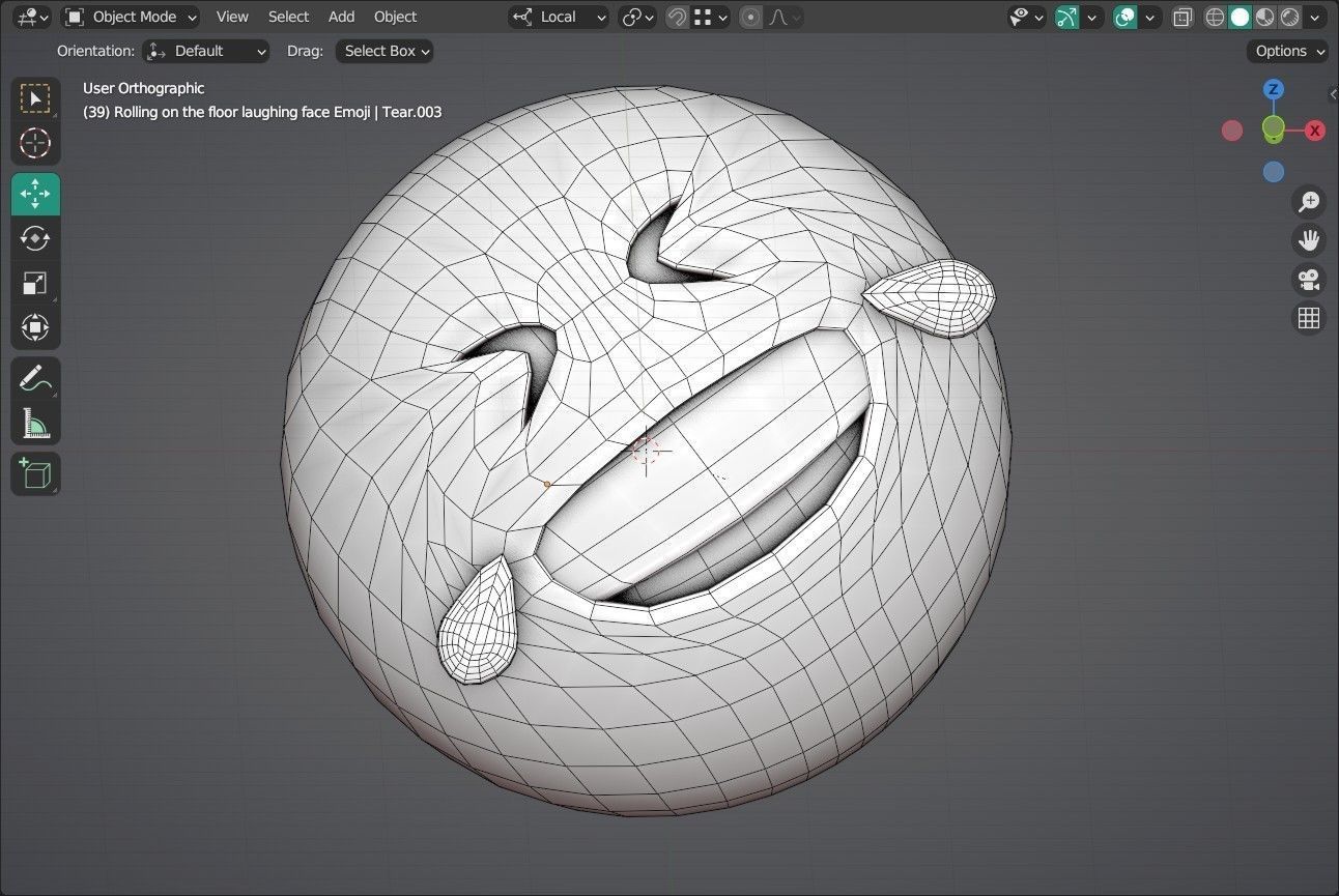 3D model Rolling on the floor laughing face Animated Emoji VR / AR ...