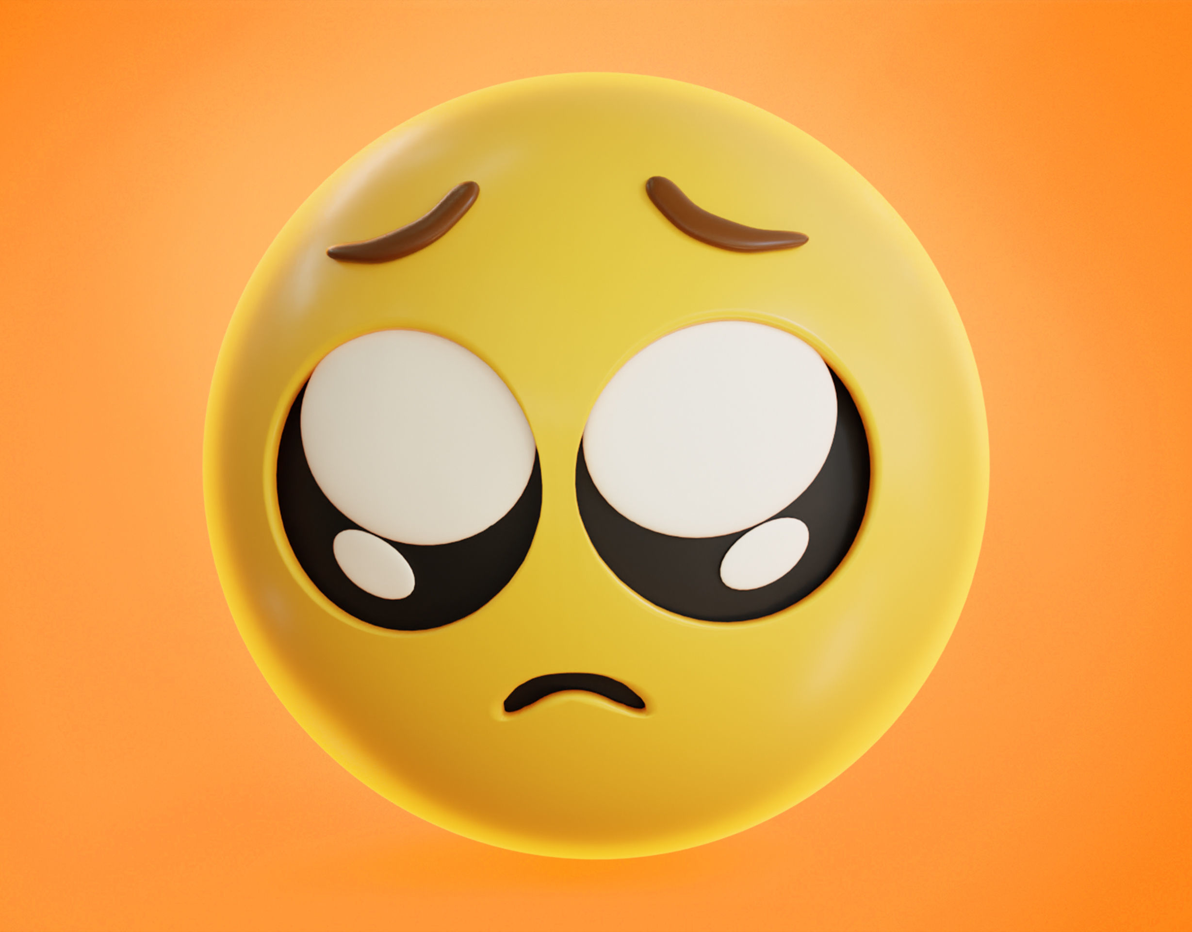 3D model Pleading Face Animated Emoji VR / AR / low-poly | CGTrader