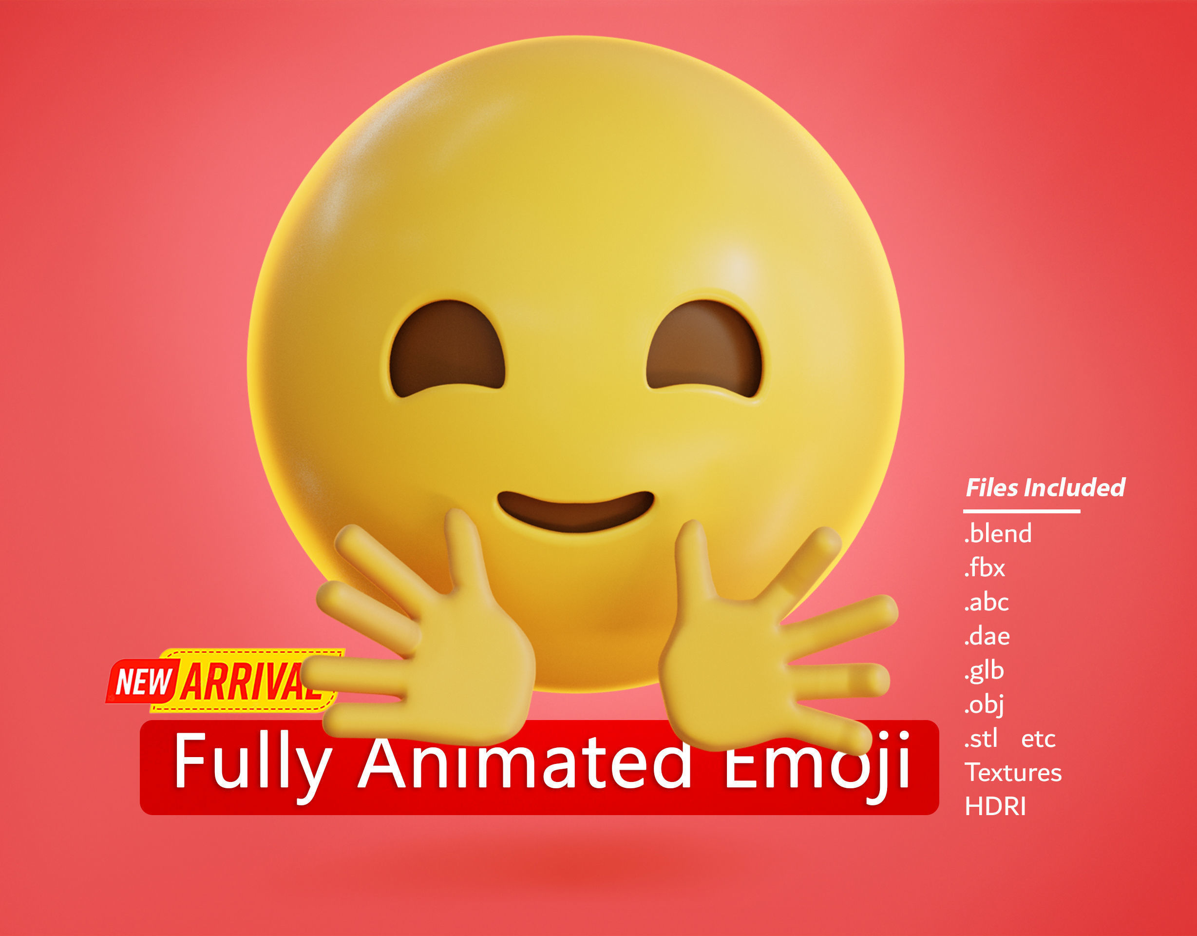 3D model Hugging face Animated Emoji VR / AR / low-poly | CGTrader